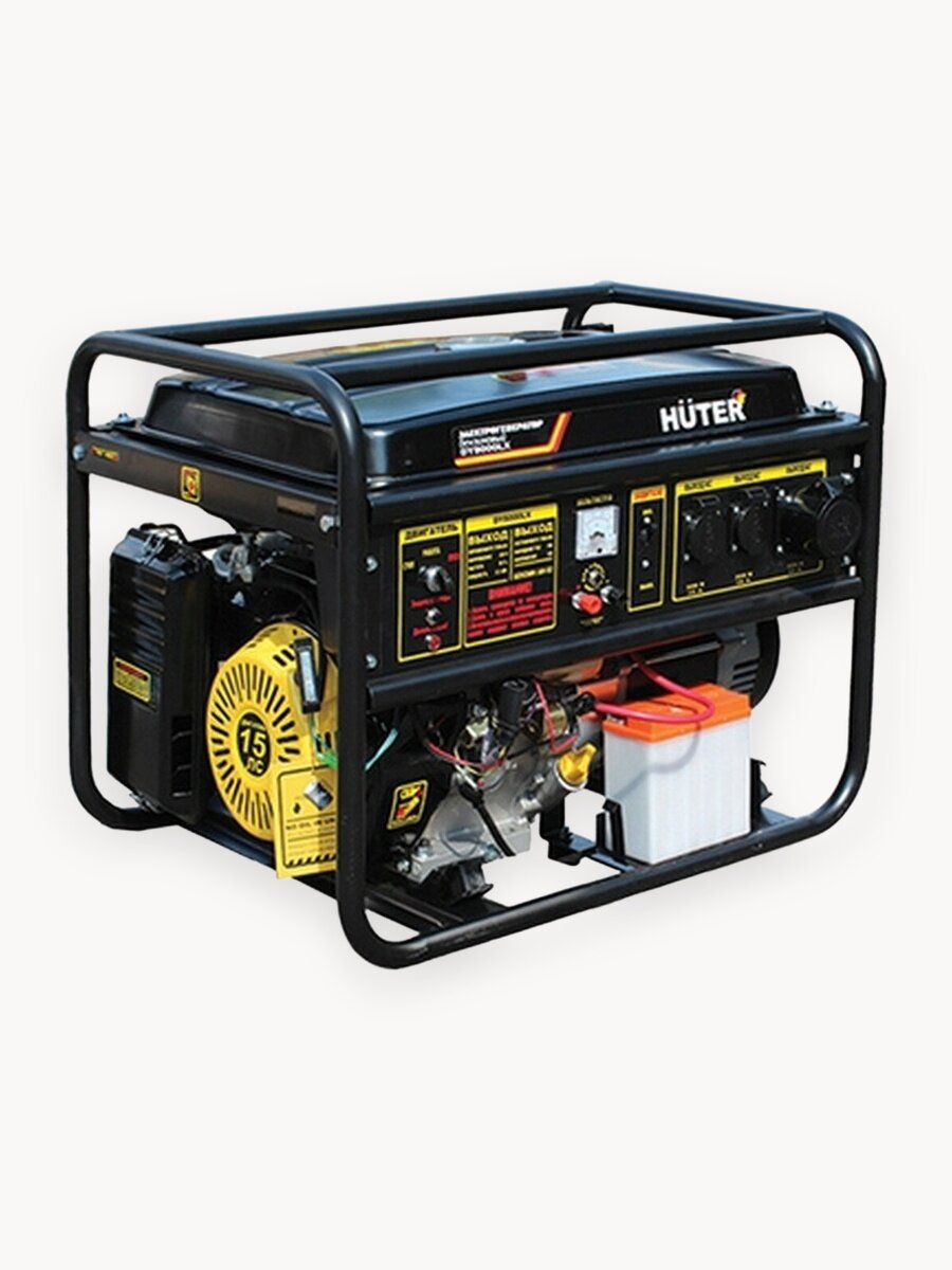 Электрогенератор Huter DY8000LX, 6,5кВт, 25л, 8ч, 790x560x590мм, 94кг