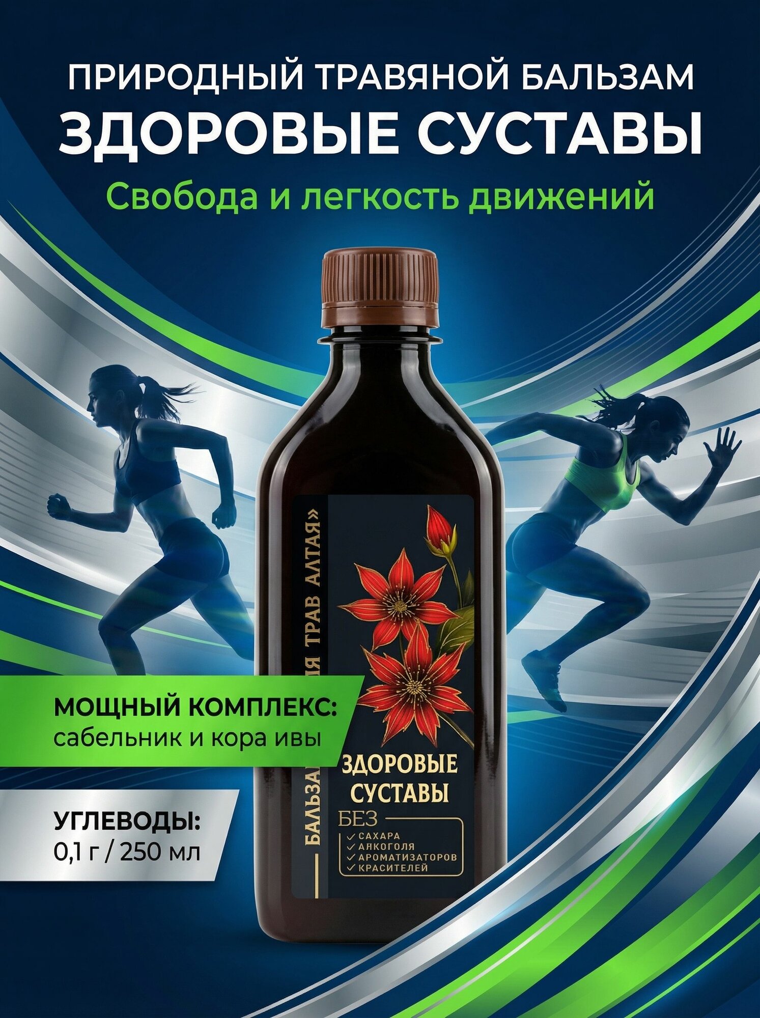Магия трав Алтая Здоровые суставы, бальзам без сахара травмах, нагрузках и занятиях спортом, 250 мл