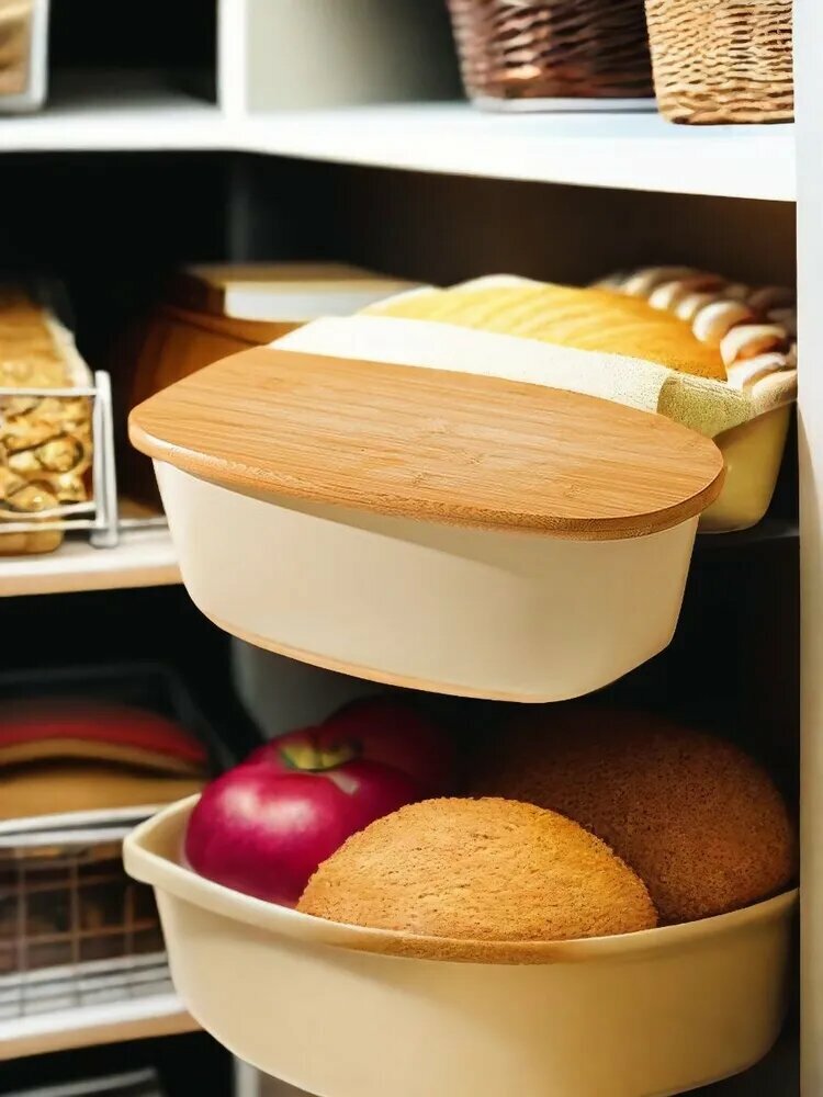 Хлебница, 37 см х 22 см х 13.7 смПоказать полностью Комплектация1 Хлебница，1 Деревянная крышка