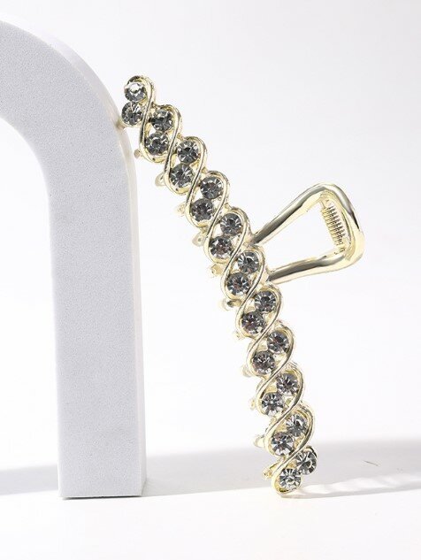 Большая металлическая жемчужная заколка для волос, светлая