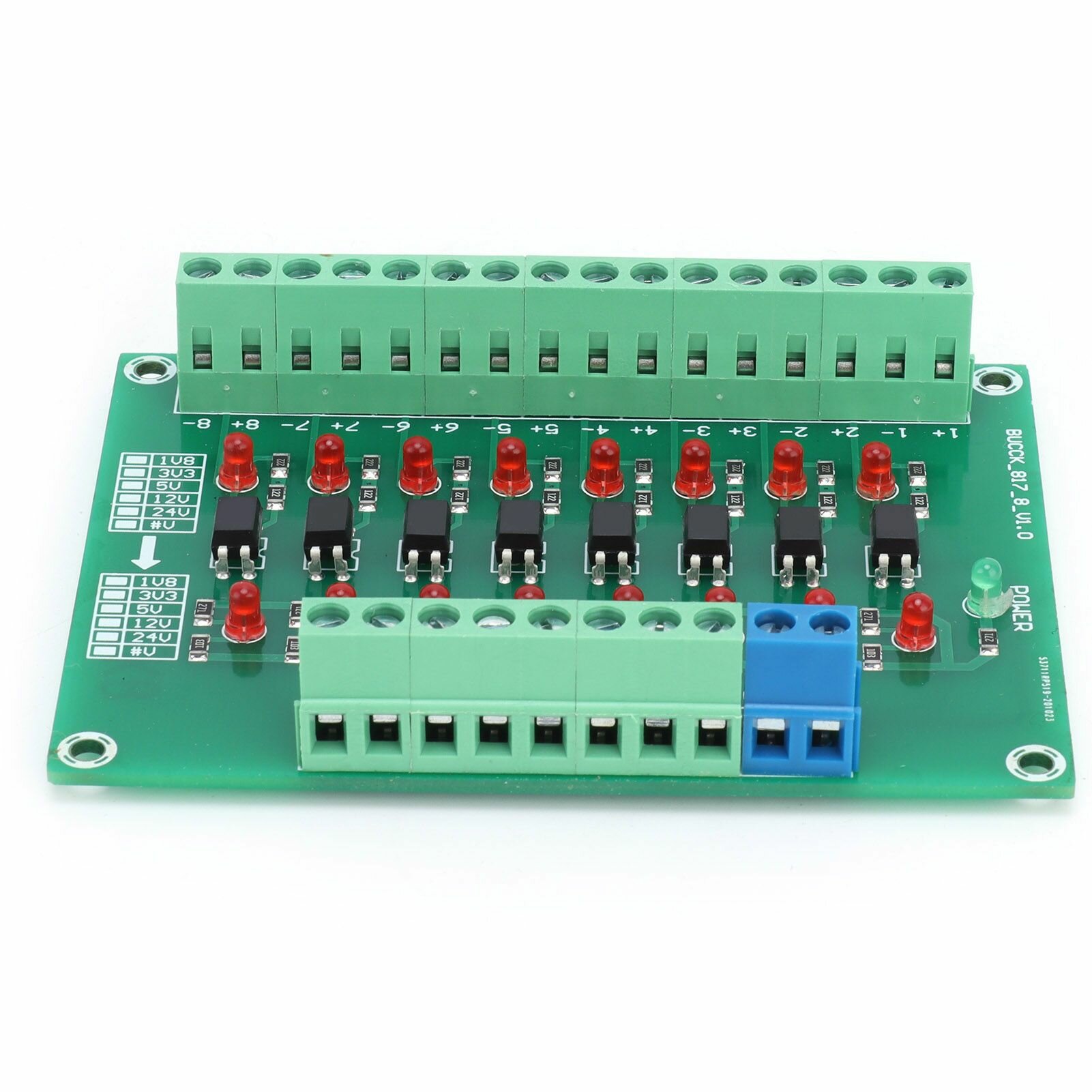 8-канальная оптопара, плата преобразователя сигналов PLC 12 В до 3,3 В, 20 кГц, высокоскоростной оптический изоляционный модуль для концевого переключения