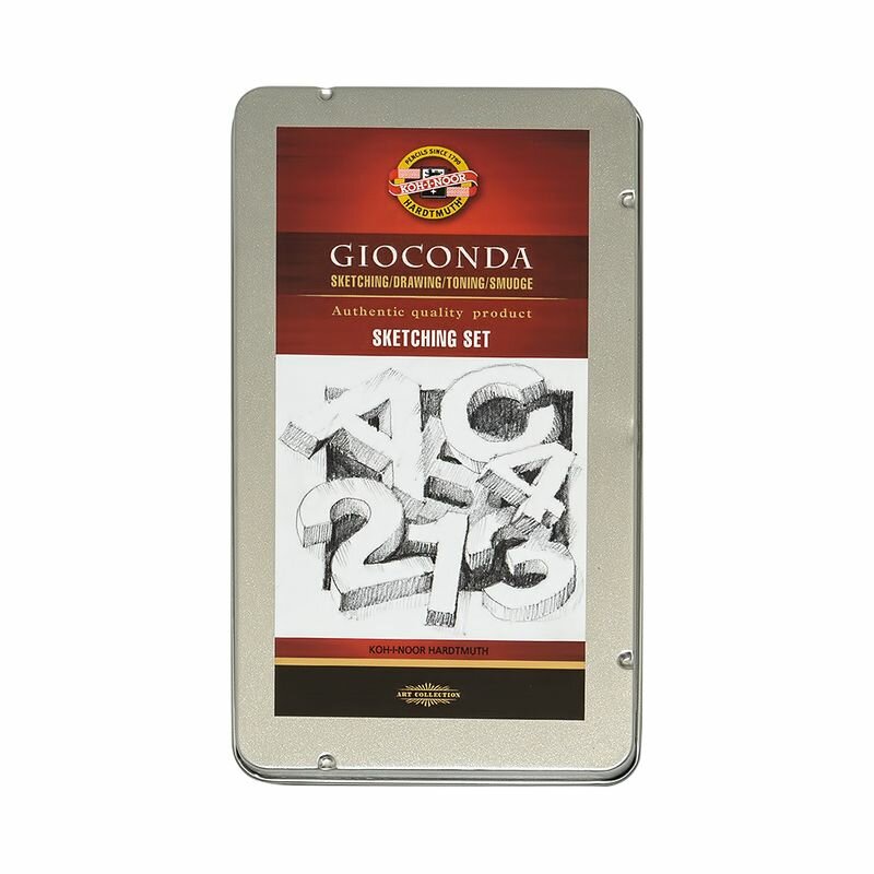 Набор для эскизов профессиональный KOH-I-NOOR Hardtmuth" Gioconda, в жестяной упаковке заточенный