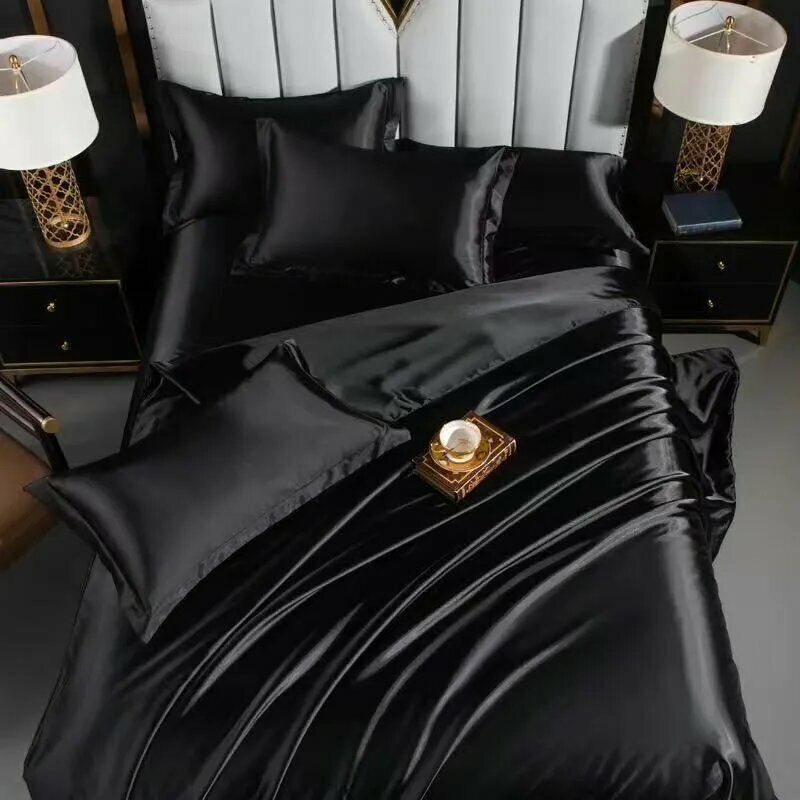 Комплект постельного белья, Натуральный шелк, Двуспальный, наволочки 48x74