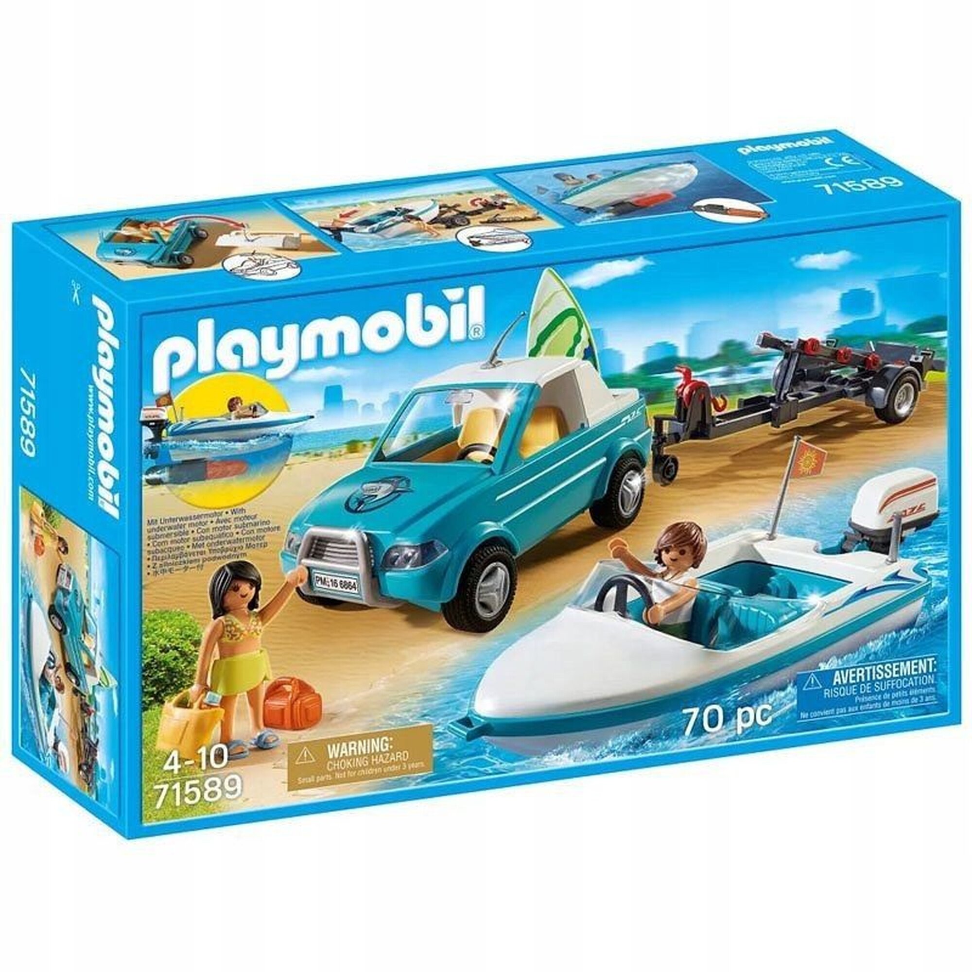 Конструктор Playmobil - Пикап для серфера с моторной лодкой - Плеймобиль 71589