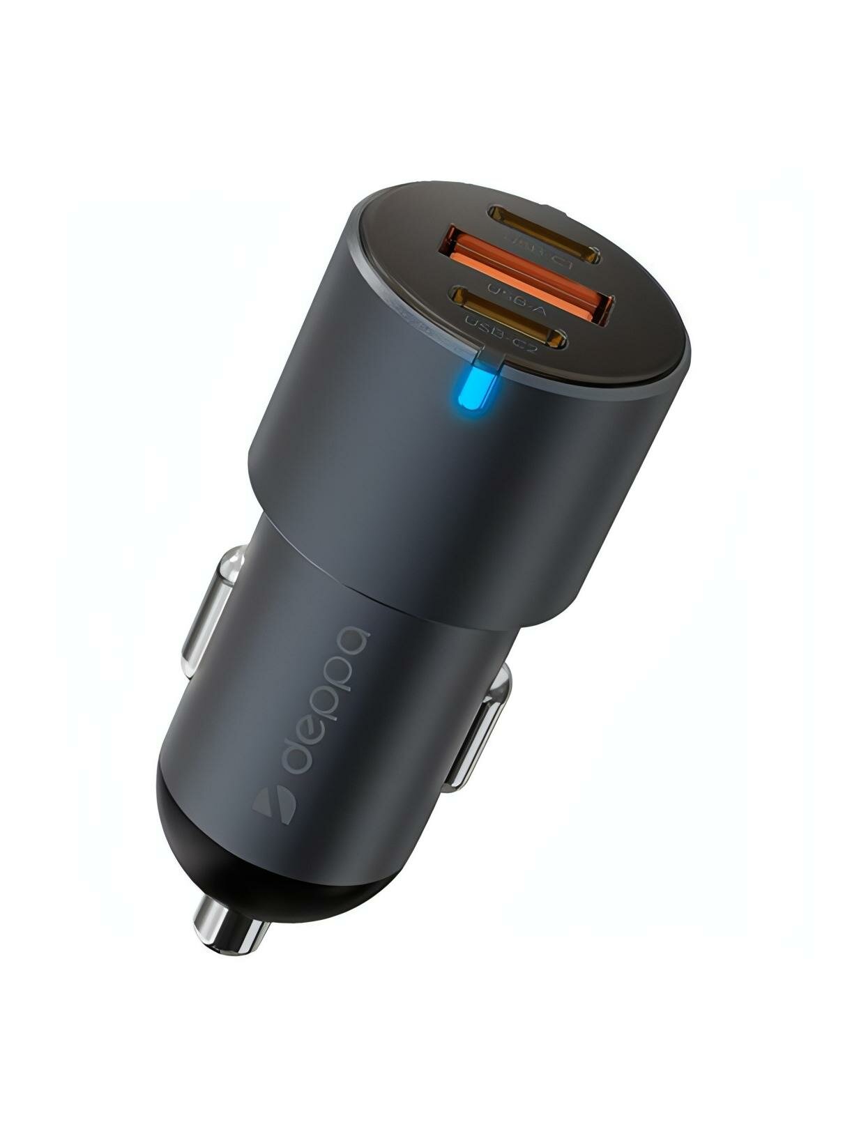 Автомобильное зарядное устройство Deppa USB-A+2xUSB-C PowerDelivery 60W