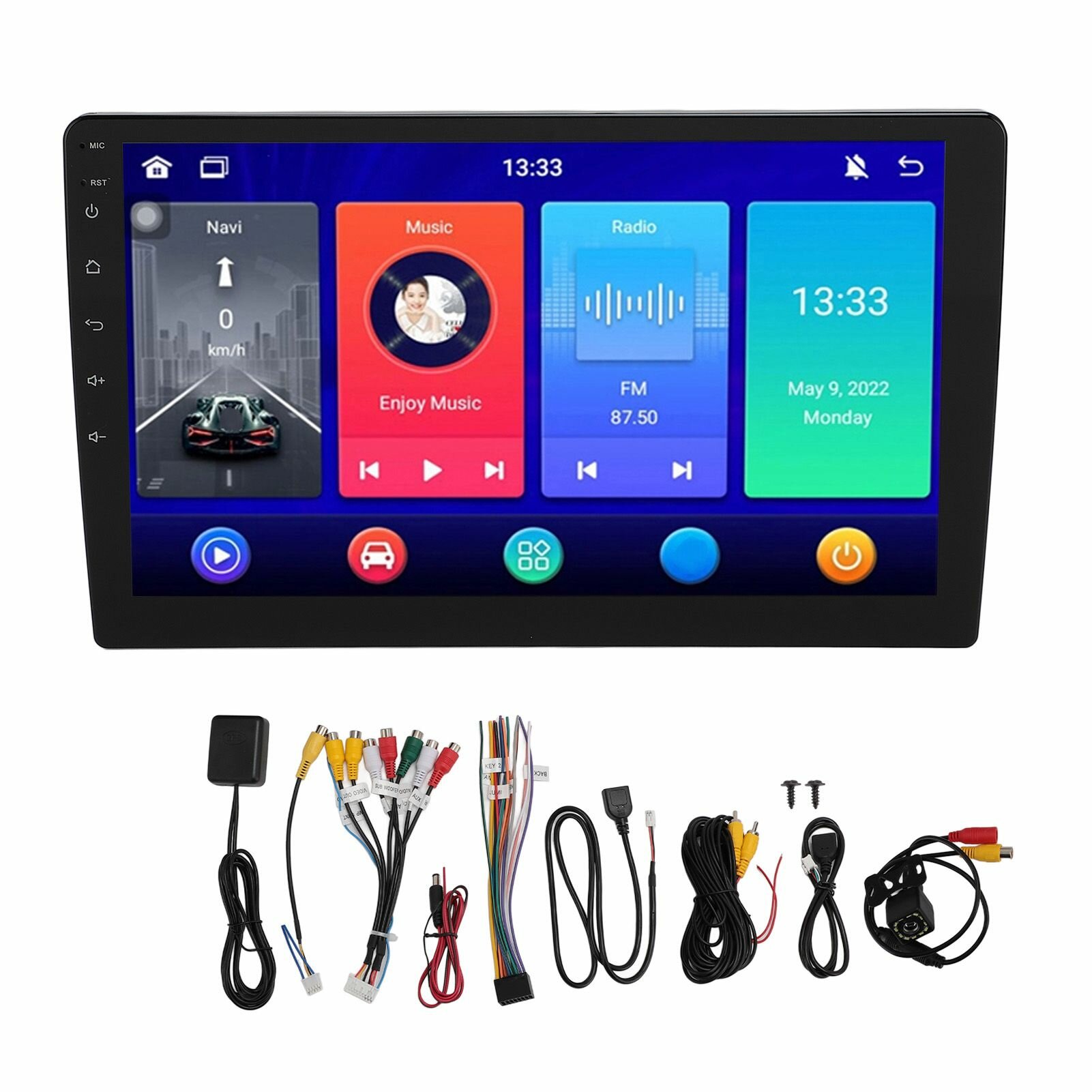 10,1-дюймовая 2 Din магнитола с Android 13, Bluetooth 5,2, WiFi и камерой,