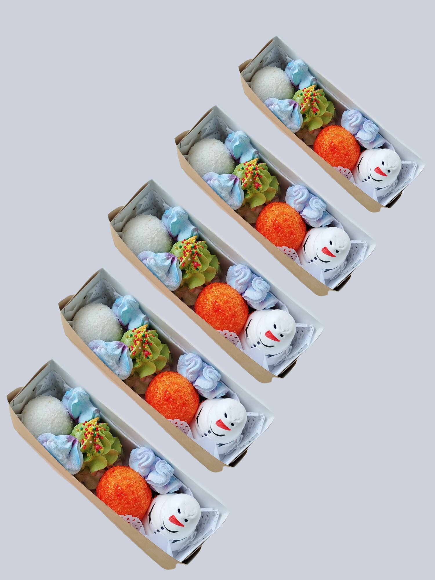 Сладкий новогодний подарок, набор 5 коробок 19 на 5 см