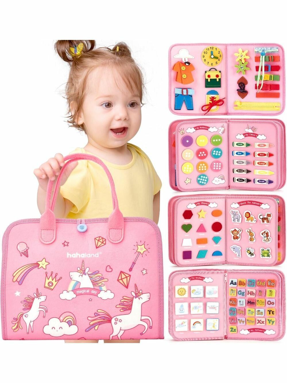 Доска Монтессори для малышей, развивающая игрушка с алфавитом, цифрами и жизненными навыками, идеальный подарок на День рождения для мальчиков и девочек.