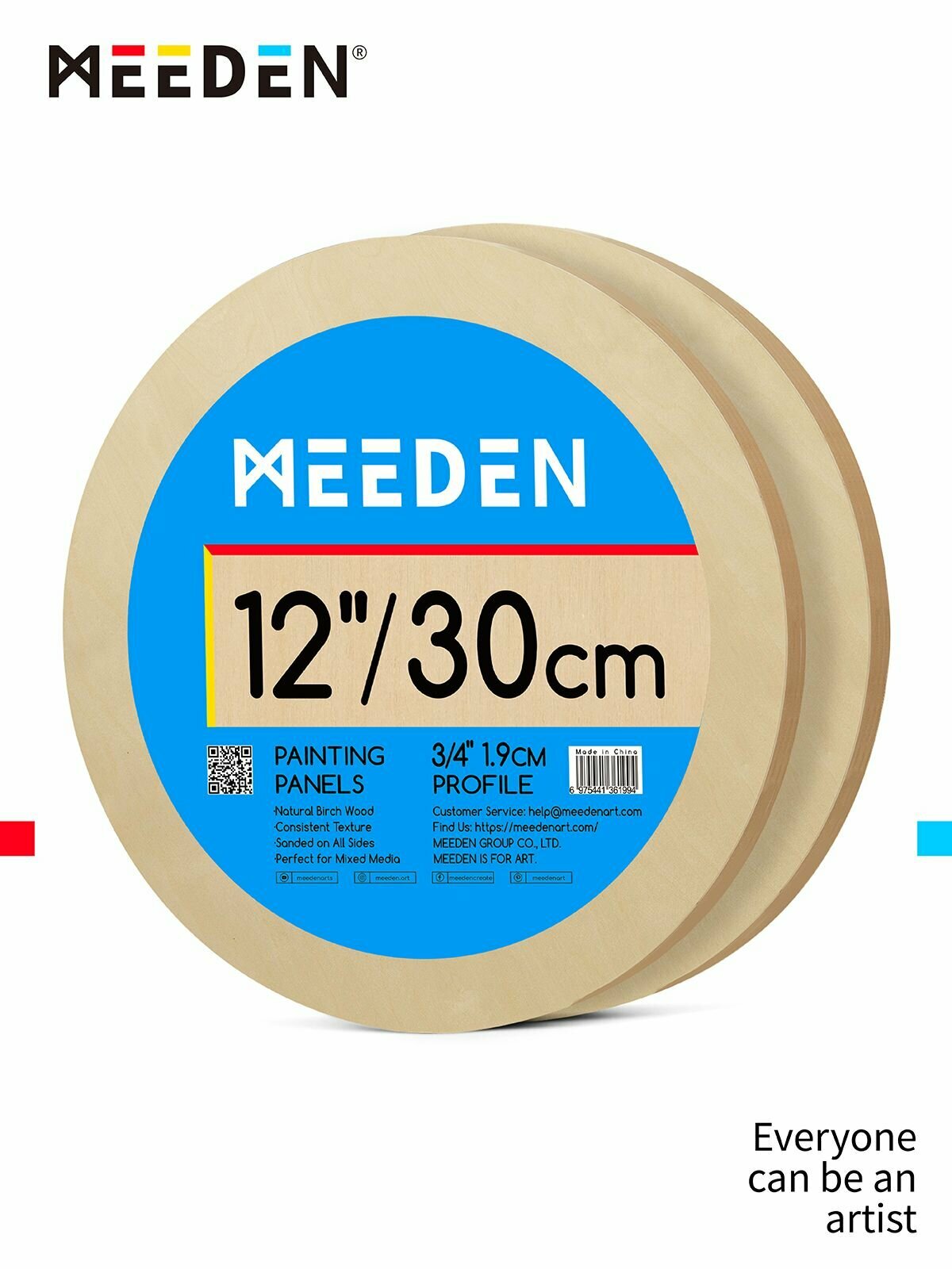 Холст для рисования MEEDEN, круглый, дерево, 6 дюймов, для заливки акрилом