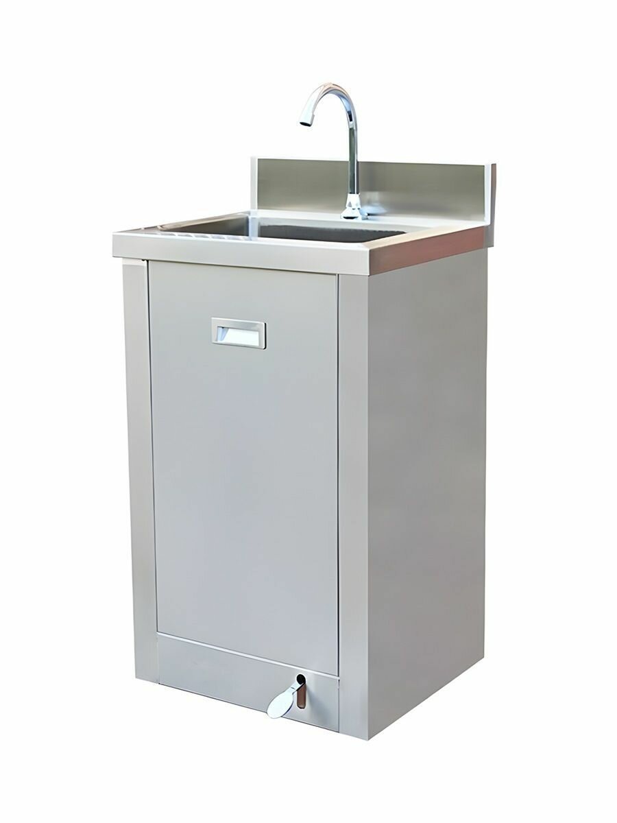 Рукомойник С Каркасом С Педалью С Краном, Нержавеющая Сталь, 500*420*780 Мм, Для ОбщепитаAAA