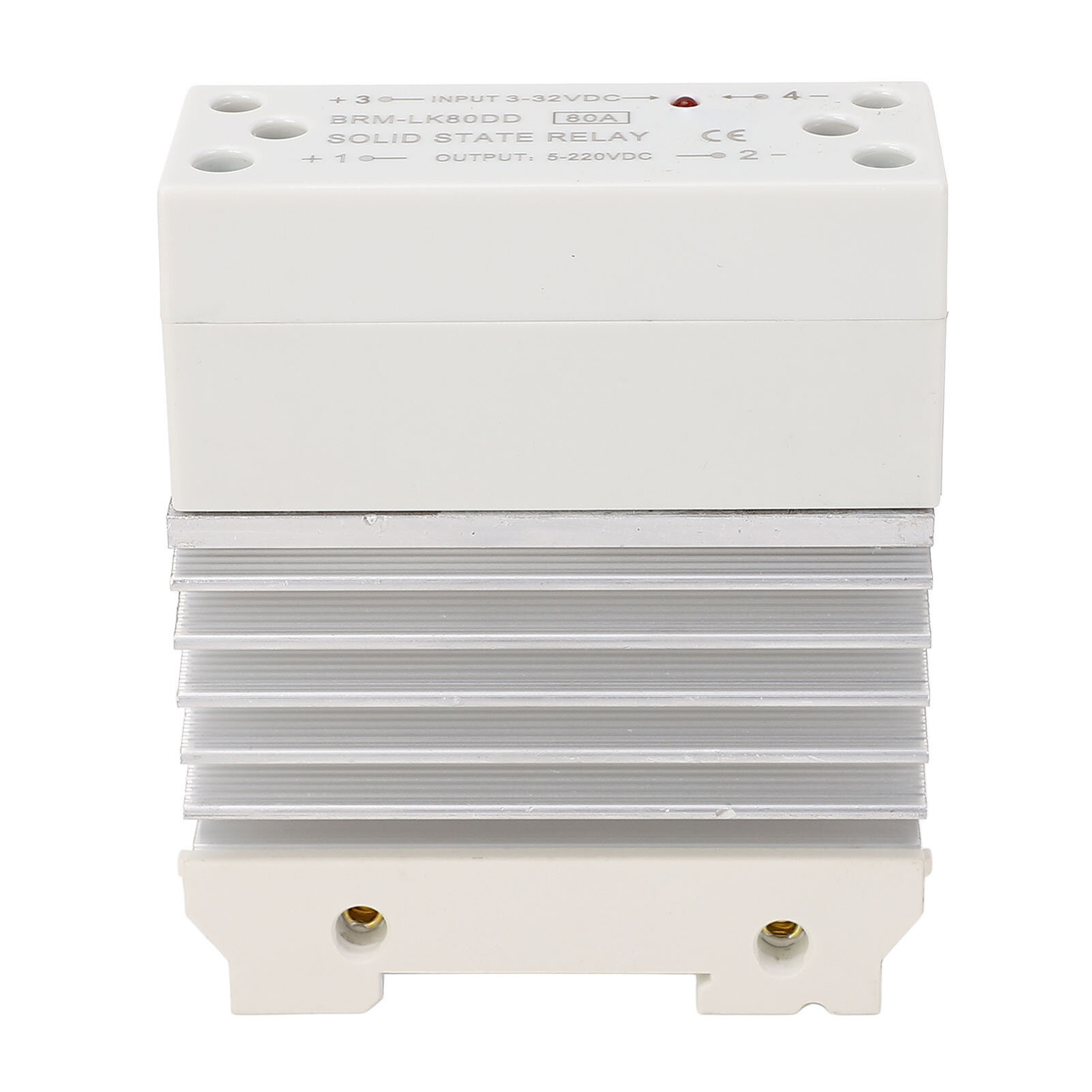 Твердотельное реле 80 А, вход 3‑32 В постоянного тока, выход 5‑220 В постоянного тока, монтаж на рейку 35 мм, DC-DC, твердотельное реле с радиатором