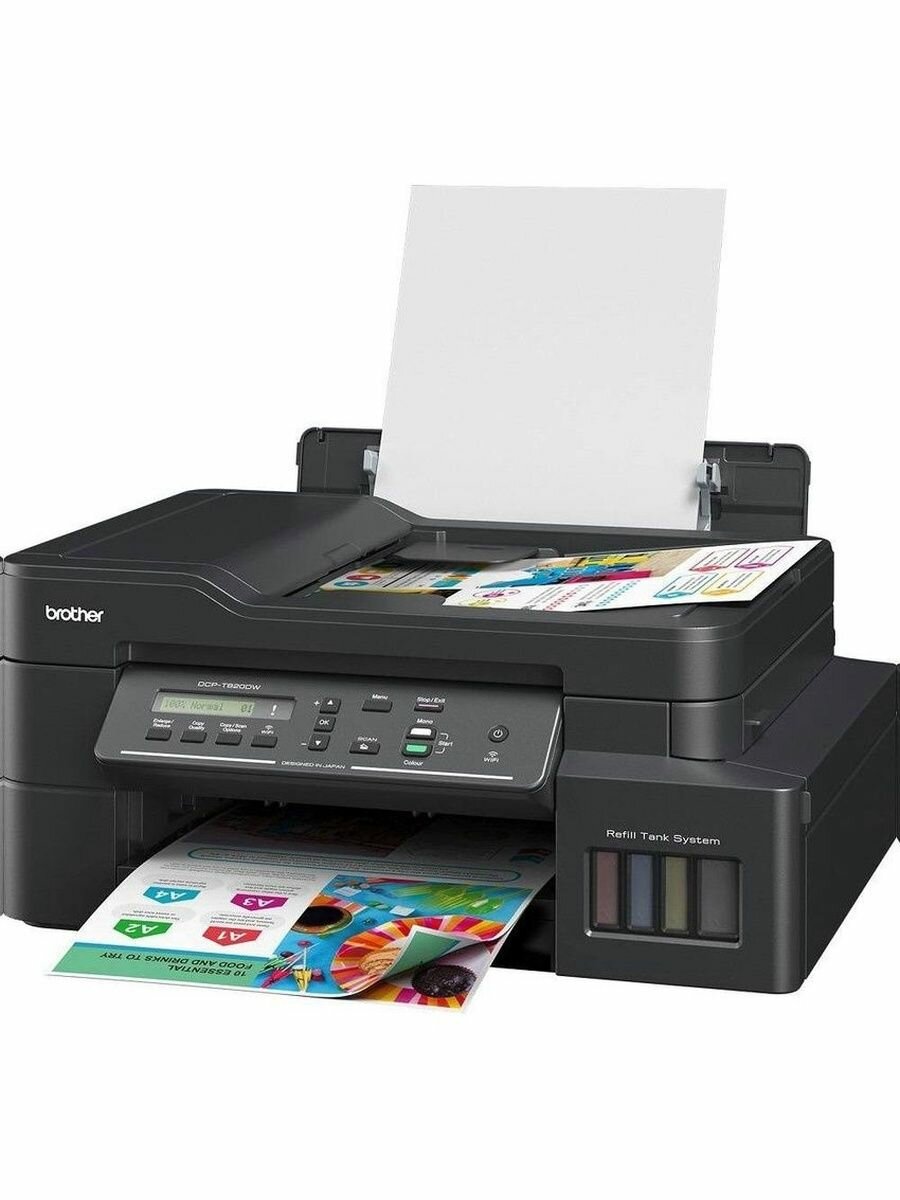 МФУ Струйное Brother MFC-T920DW Wi-Fi (СНПЧ - с оригинальными чернилами), черный
