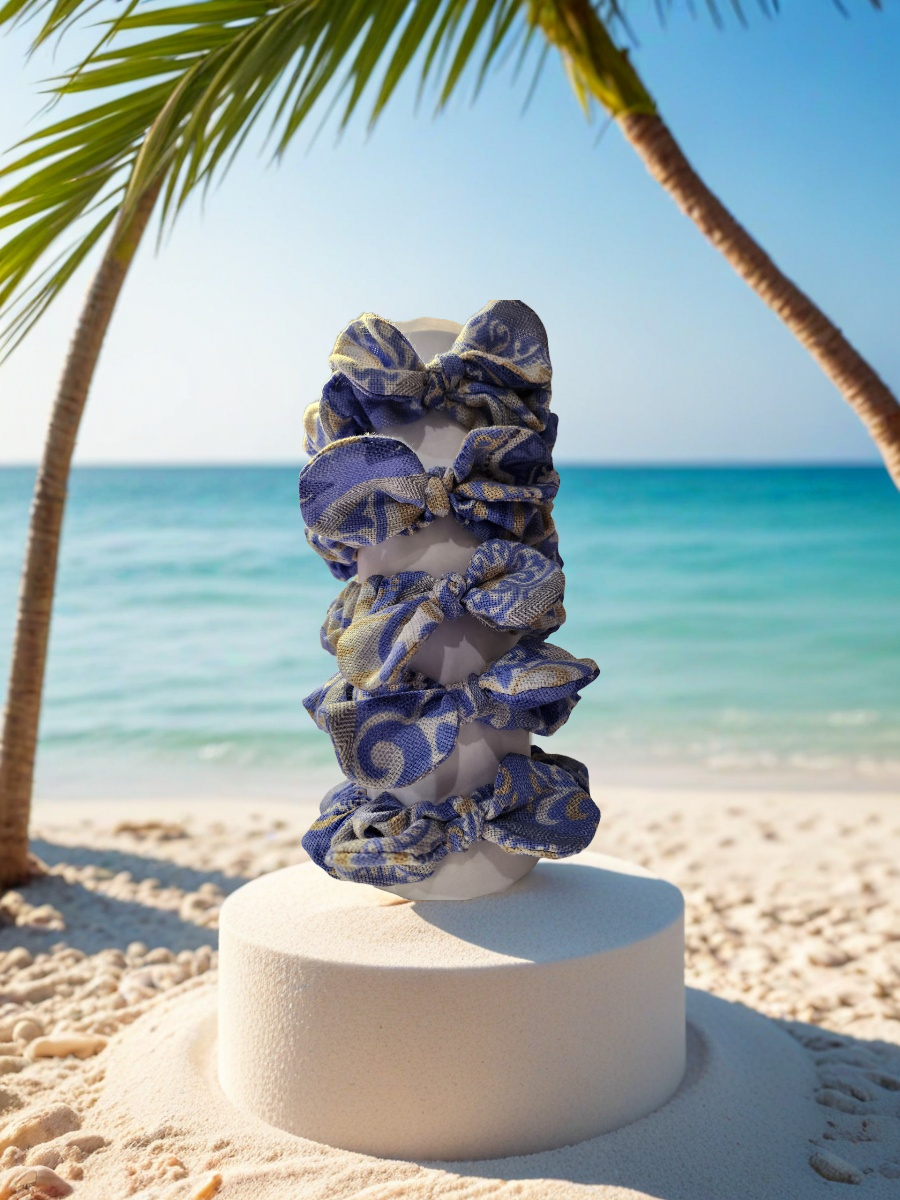 Резинка для волос с ушками, Coma Lab, голубая в стиле boho