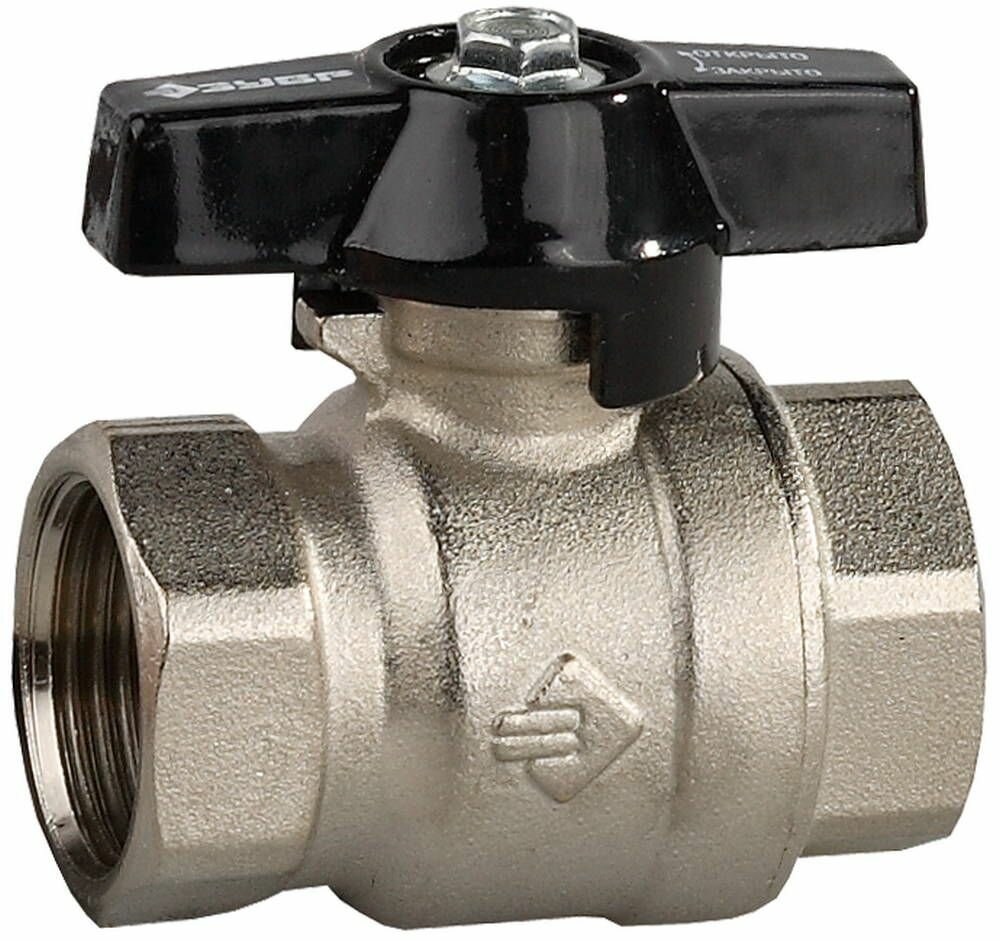 Полнопроходной шаровый кран ЗУБР d 3/4", ручка-бабочка, мама-мама 4-51323-C-3/4