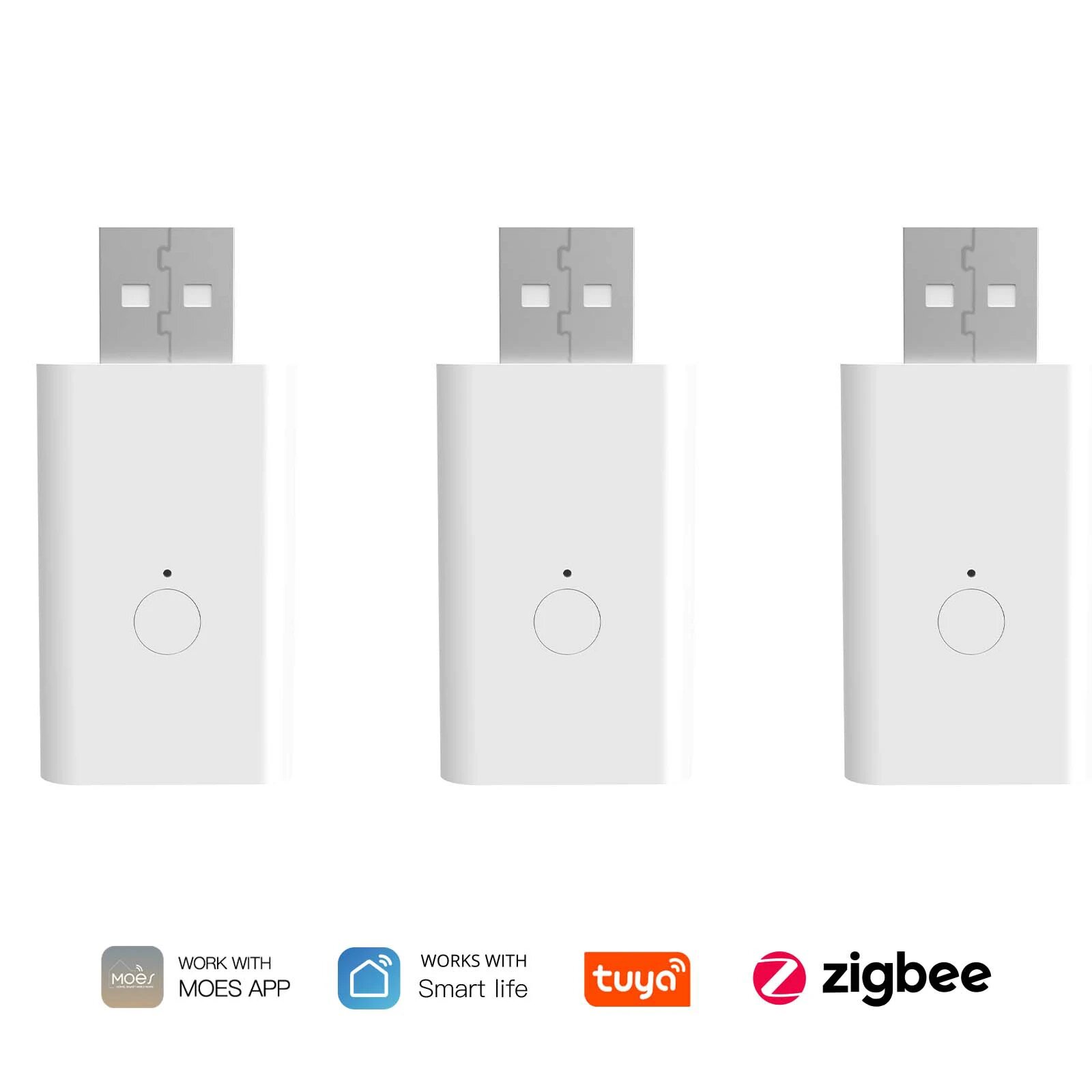Усилитель сигнала MOES Tuya ZigBee, USB-удлинитель для интеллектуальных устройств, стабильная передача, домашний модуль 15-20 м 3PCS