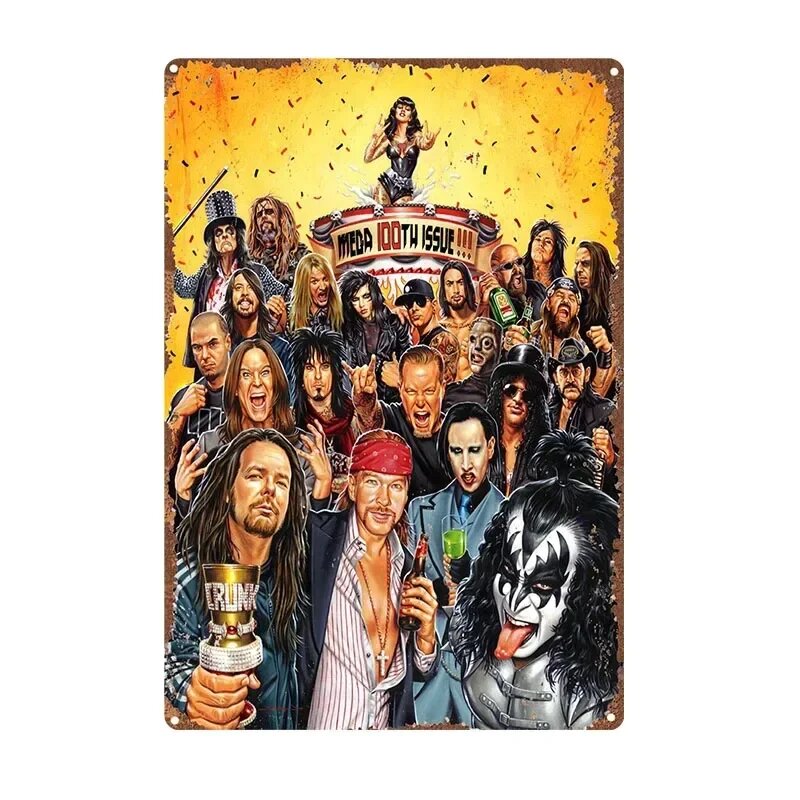 Винтажные Музыкальные Металлические Жестяные Вывески, Настенные Постеры, Рок-декор Для Гаража, Игровой Комнаты, Домашнего Кафе