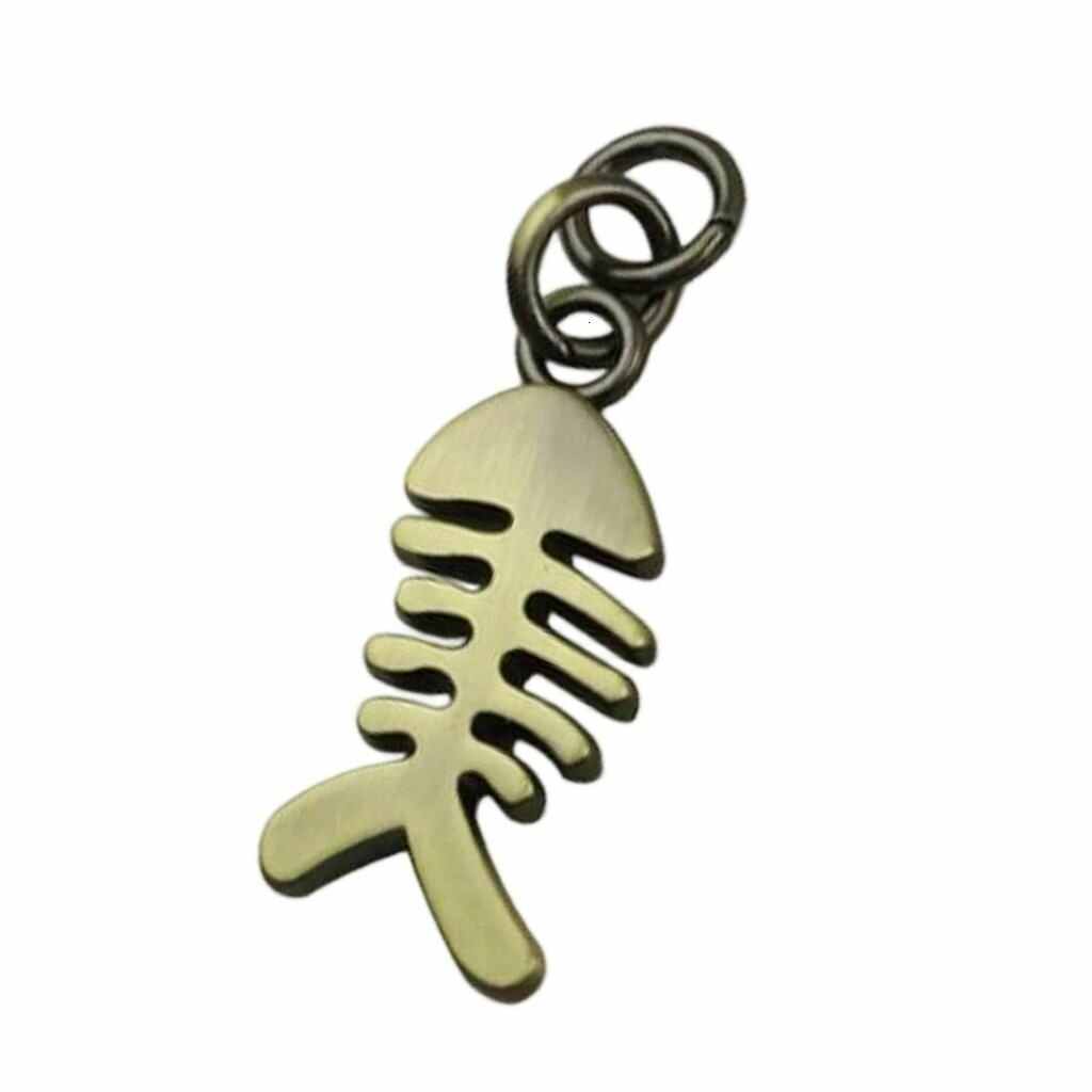 Декор для сумок и рюкзаков, Аксессуары для украшения сумки-шарма в форме рыбьей кости-бронза