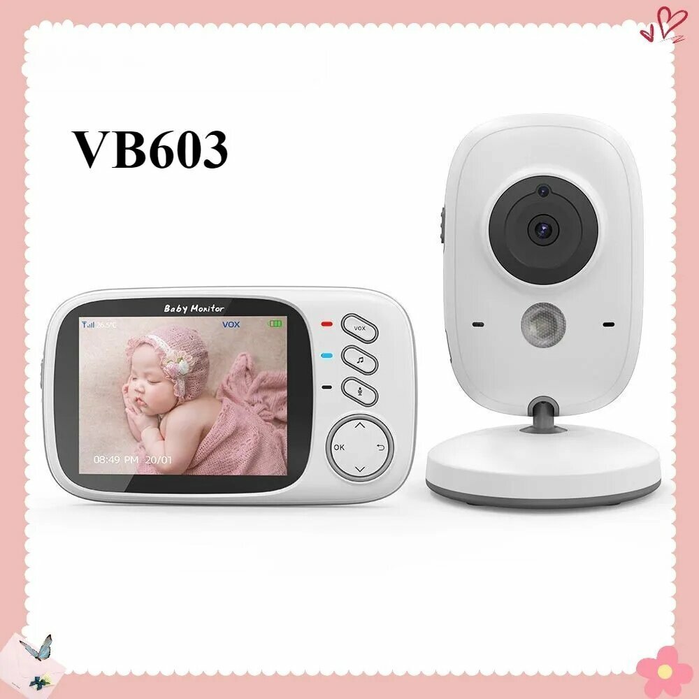 Видеоняня TUA VB603 VB801, двусторонняя связь, 4.3", ночной режим, колыбельные мелодии