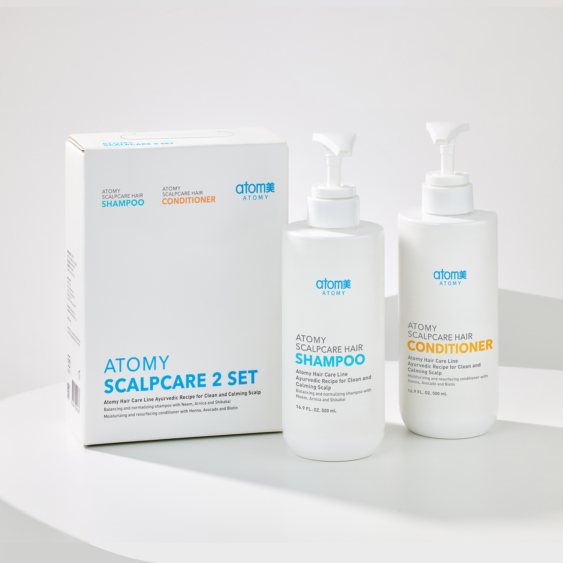 Набор для глубокого очищения, Шампунь и Кондиционер по 500 мл, Атоми Скалпкеар/Atomy Scalpcare, Корея