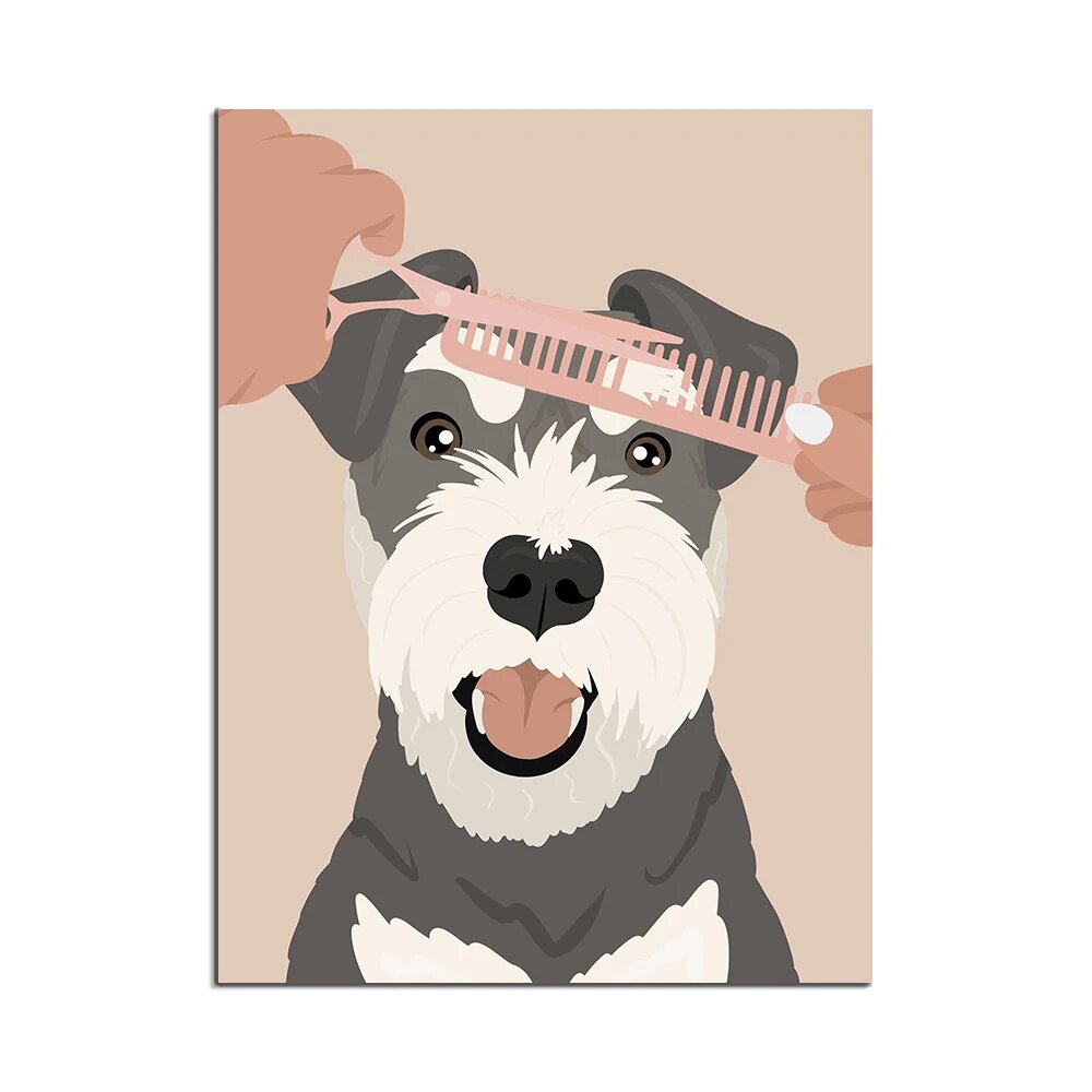 Печать на холсте ReachMani Барбер - уход за собаками