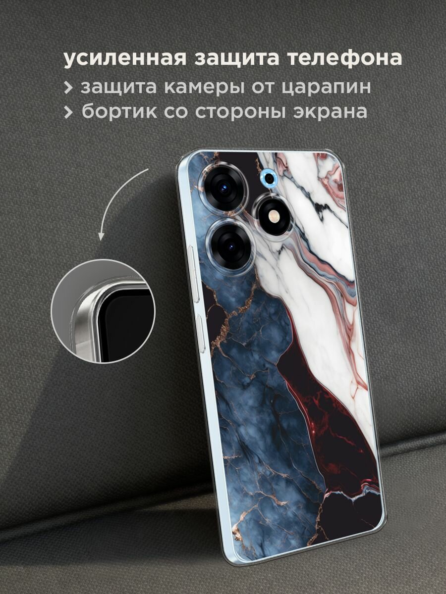 Чехол на Tecno Spark 10 Pro / Текно Спарк 10 Про с принтом "Благородный мрамор" — фото 1