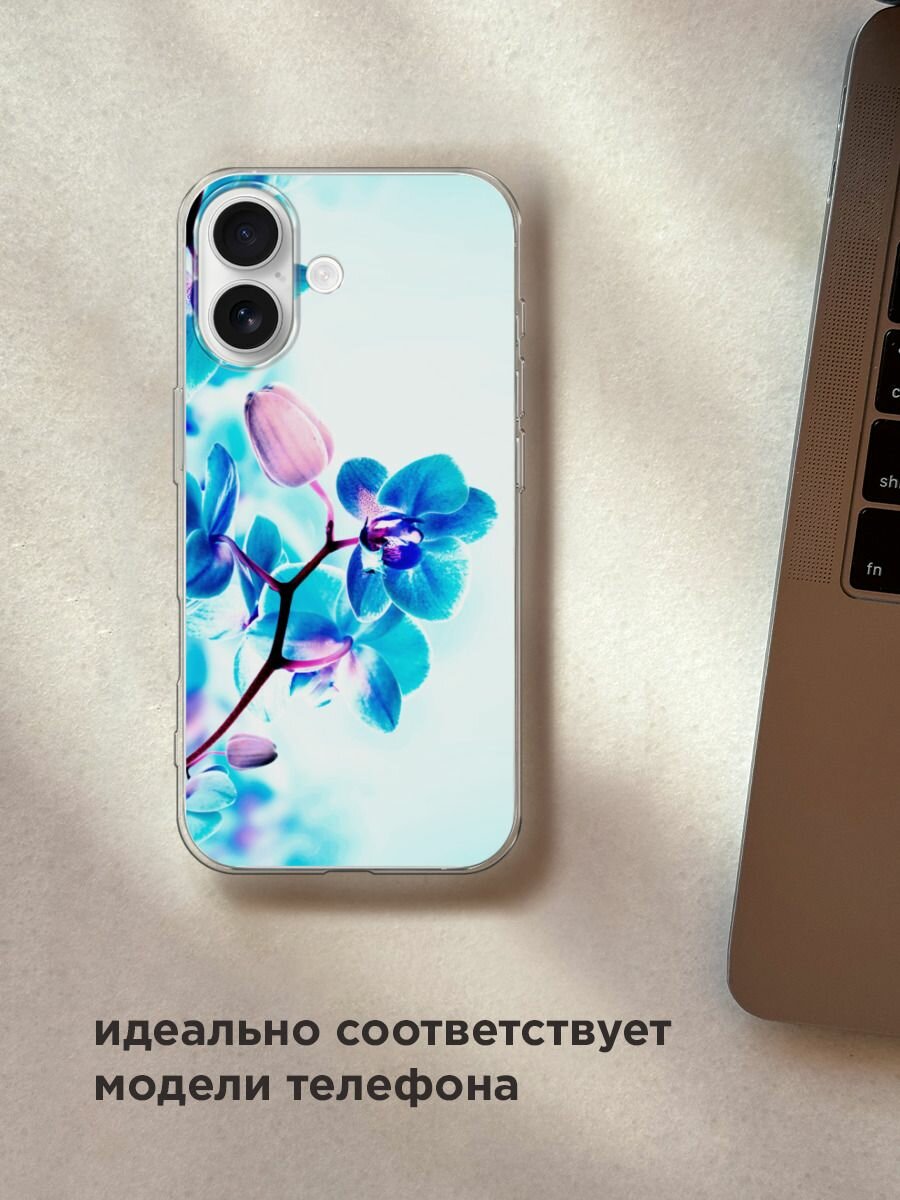 Чехол на Apple iPhone 17 / Айфон 17 с принтом "Голубая орхидея" — фото 1