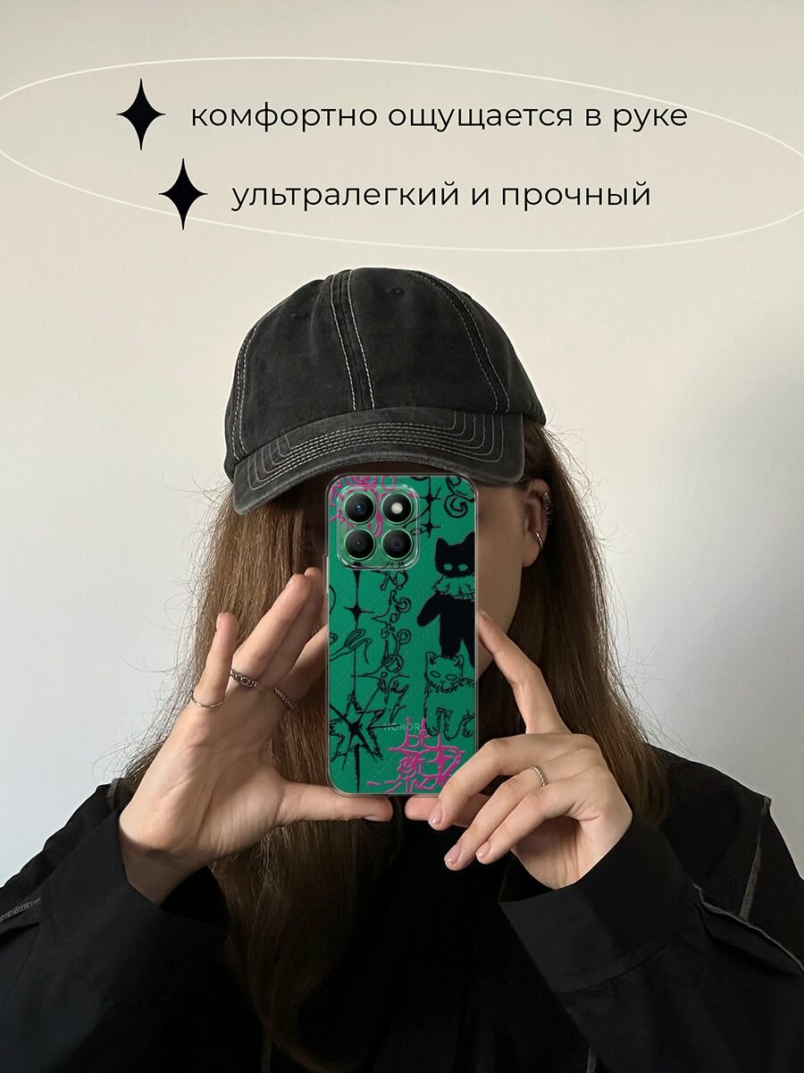 Чехол на Honor X8B / Хонор X8B с принтом "Готические котики" — фото 1