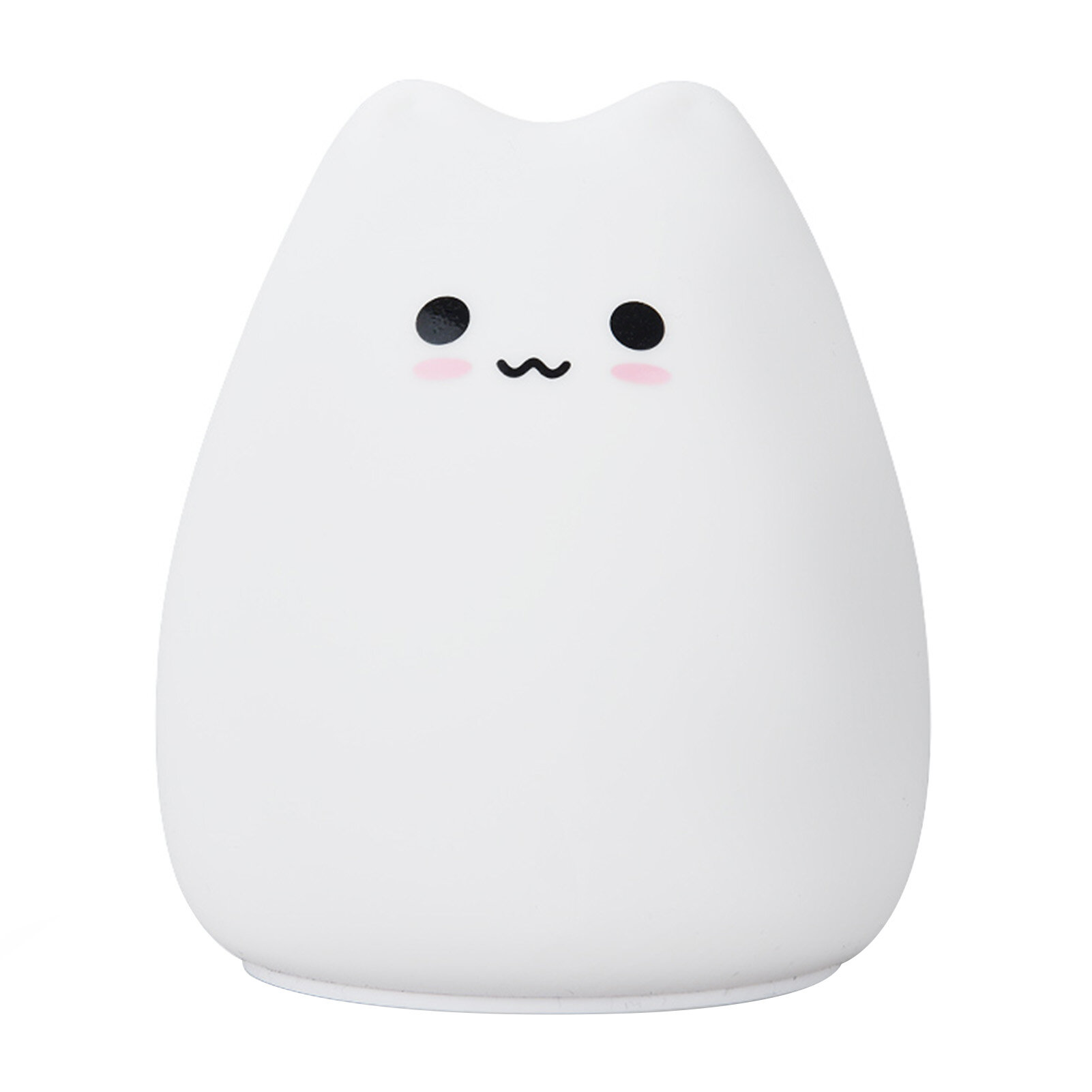 LED Battery Night Light, Model LJC-124, Color white, Light color colorful, Style smile cat/lovely cat/clever cat (optional), Material silicone + ABS, Voltage 4.5V, Power 0.3W, Product size 10.2*9*8.9cm, Package size 11*9.2*9.2cm, Package weight 145g, 1