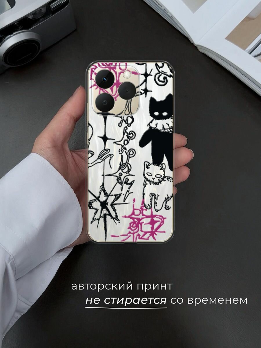 Чехол на Realme 15T / Реалми 15Т с принтом "Готические котики" — фото 1