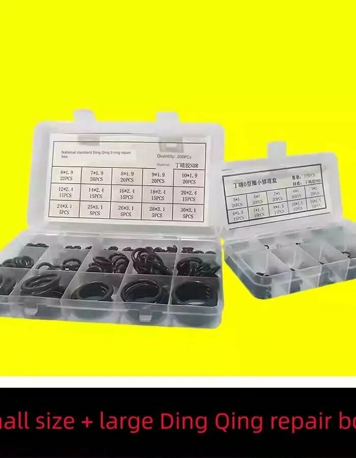 Набор уплотнительных колец из нитрил-фторсиликоновой резины для ремонта крана - Малый + Большой набор (375 шт.)