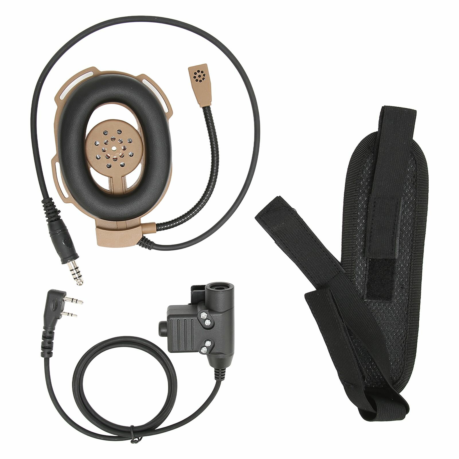 Военная гарнитура HD01 для Kenwood TK-3107 (коричневая)