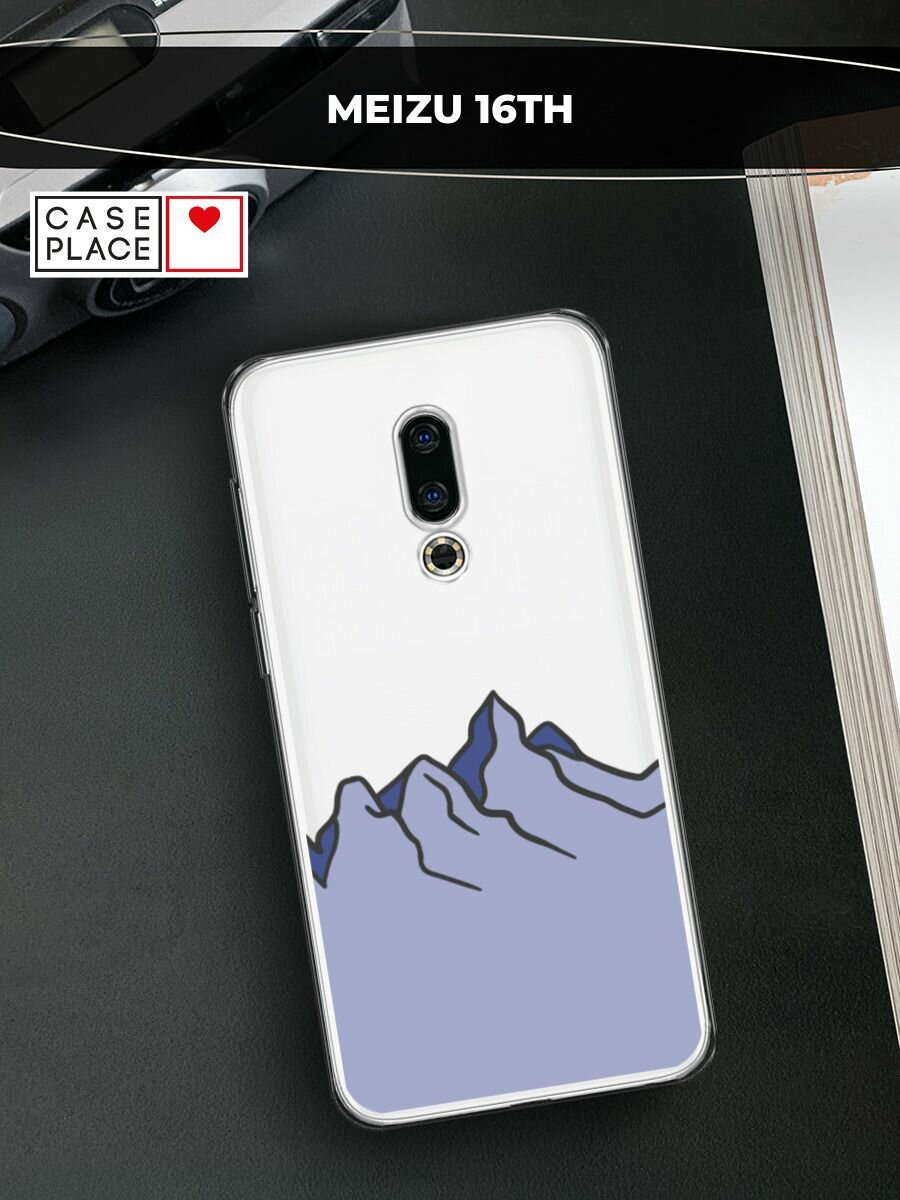 Чехол на Meizu 16th / Мейзу 16th с принтом "Гора", прозрачный