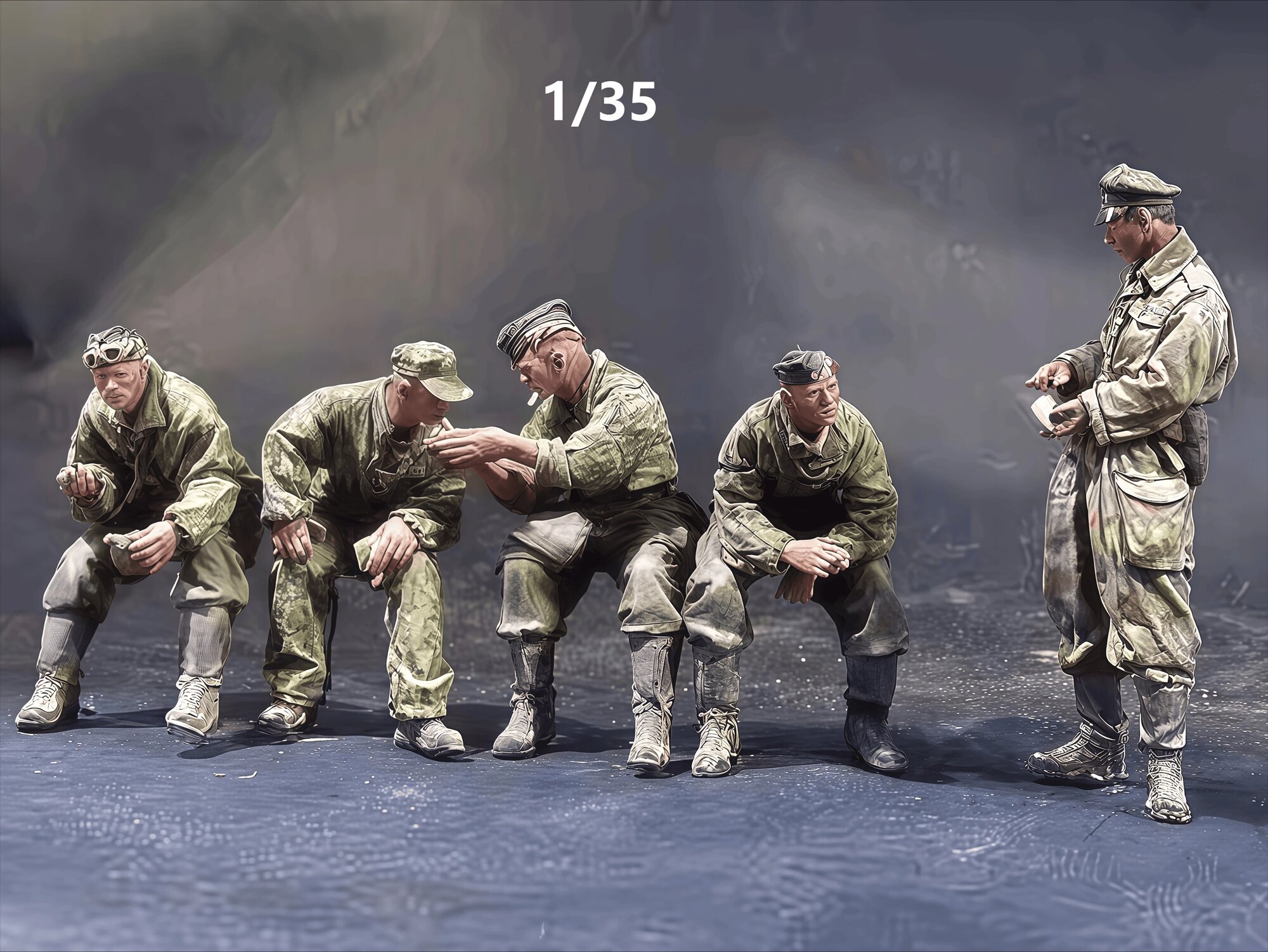 Набор фигурок EVANOVM 1/35 Танкисты в состоянии отдыха