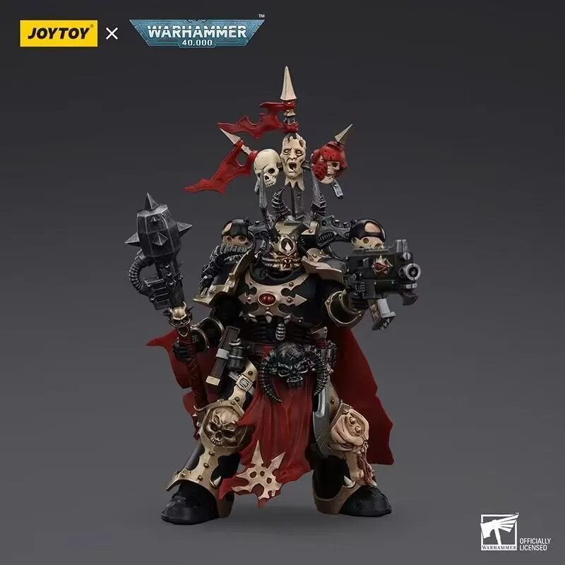 Подвижная фигурка JOYTOY 1/18 Warhammer 40K Chaos Space Marines Black Legion Chosen Champion with bolter and power maul