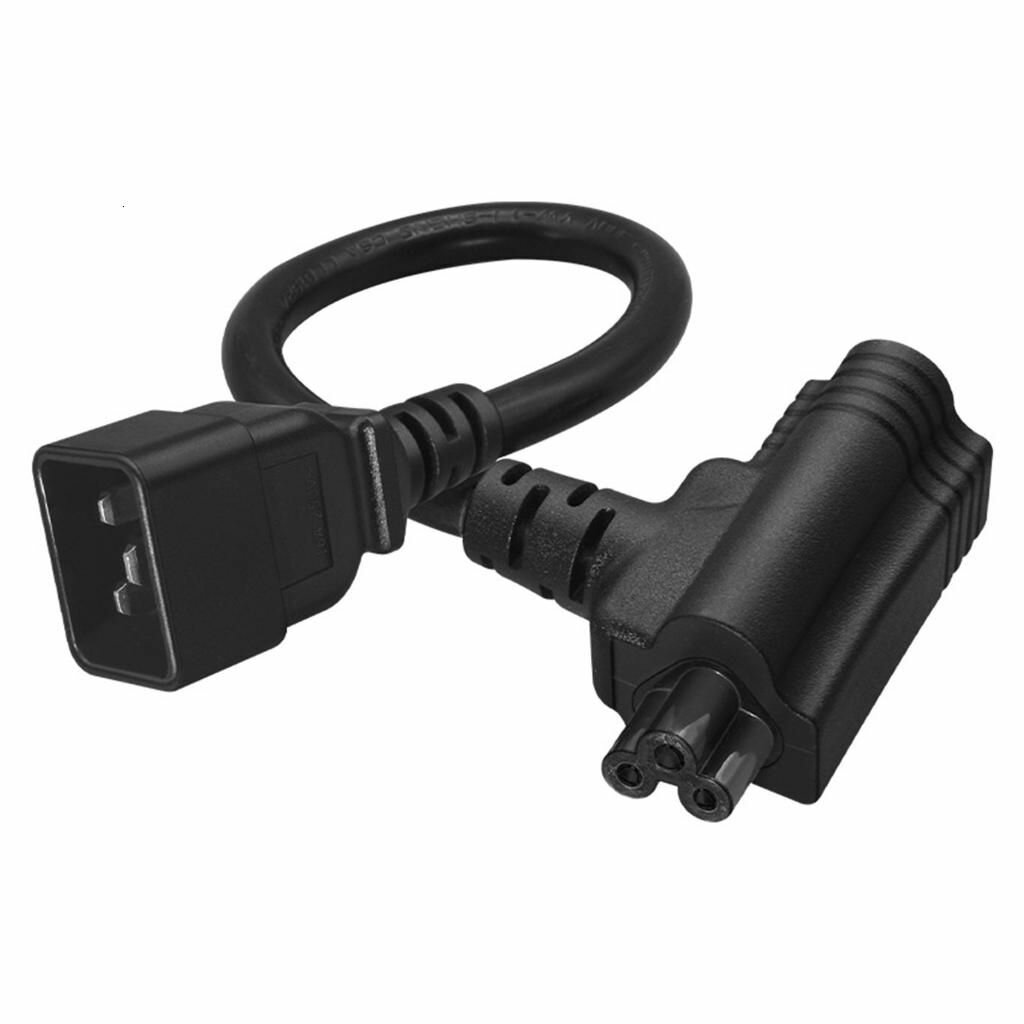 Двойной выход IEC320 C20 Male на C5 и NEMA 5 15R, кабель 30см, 14A, - A