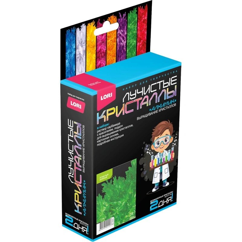 Набор для опытов Лучистые кристаллы Зеленый кристалл, Лк-003