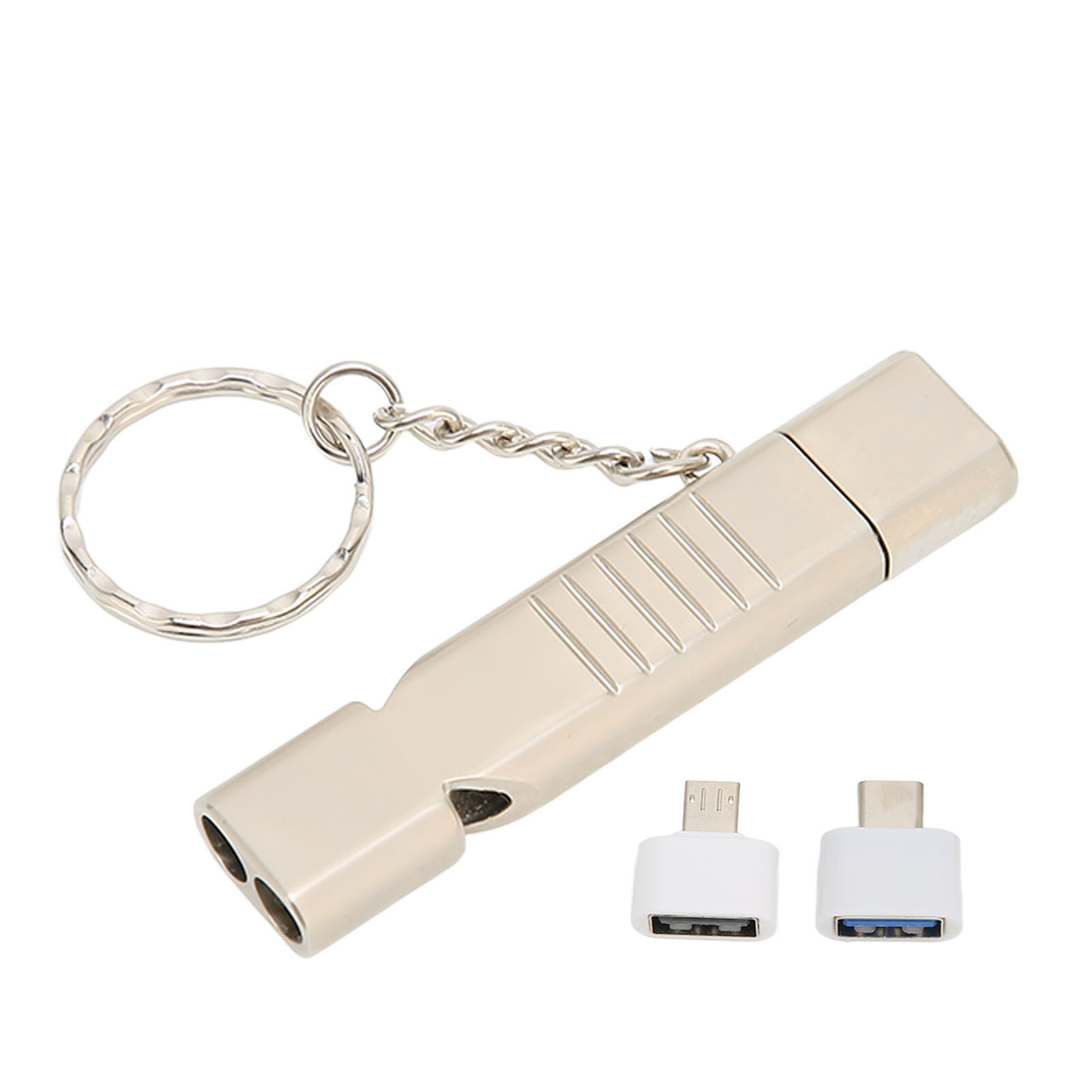 Свисток флешка sos водонепроницаемая usb 3 . 0 120 дб звук многофункциональный цинковый сплав u диск с брелоком для компьютера 16 гб серебристый