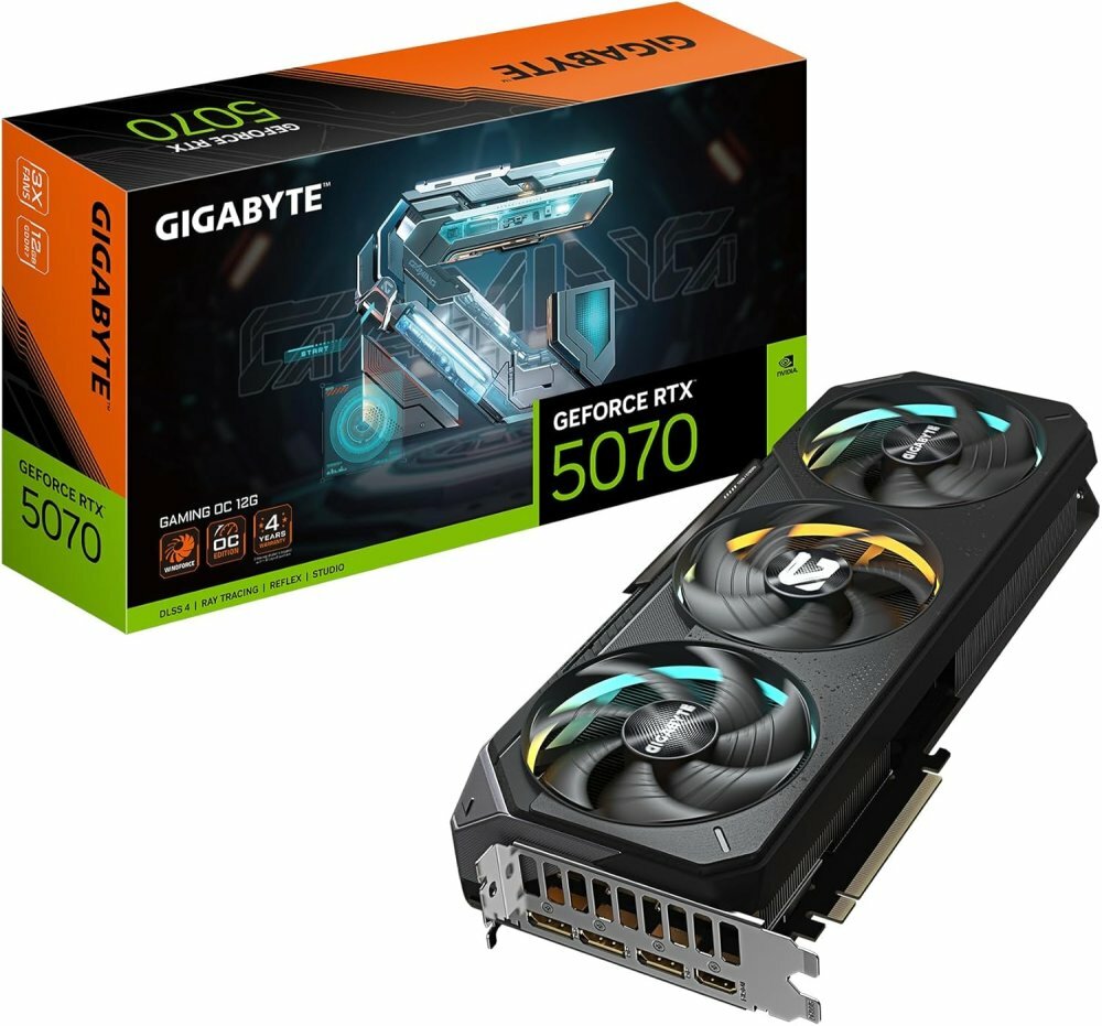 Видеокарта GIGABYTE GeForce RTX 5070 Gaming OC 12GB (GV-N5070GAMING OC-12GD)