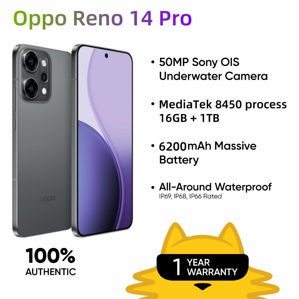 Смартфон Oppo Reno 14 Pro 16 /1ТБ , black, Dimensity 8450,6200mAh 80W , Объектив Sony IMX890, CN