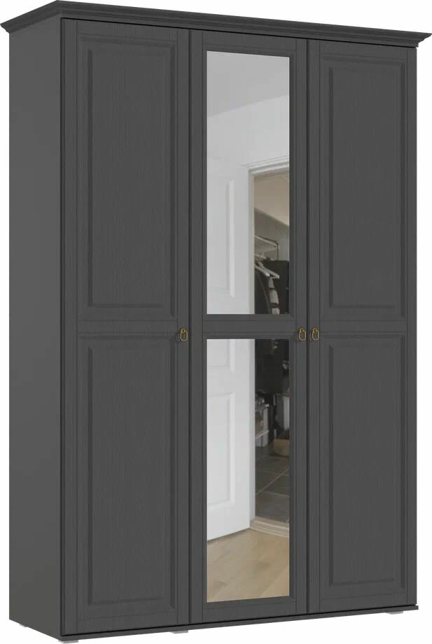 Шкаф Престиж-1 3-х ств. (Графит/Графит структурный) 2236х1500х528 МИФ