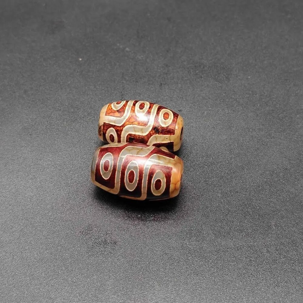 Бусины Дзи из агата, Nine Eyes, 2 шт.