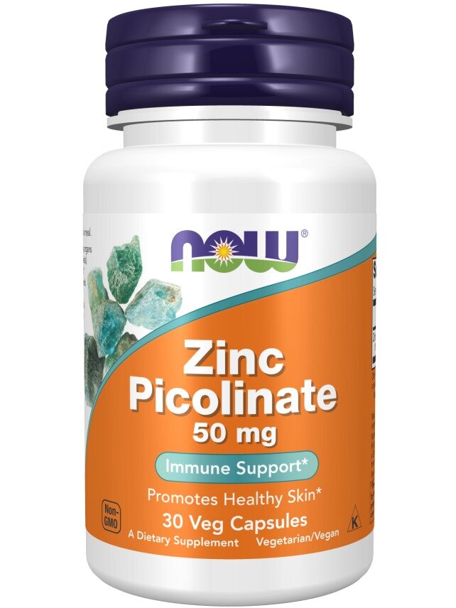 Цинк NOW Foods Zinc Picolinate 50 mg 30 веган капсул
