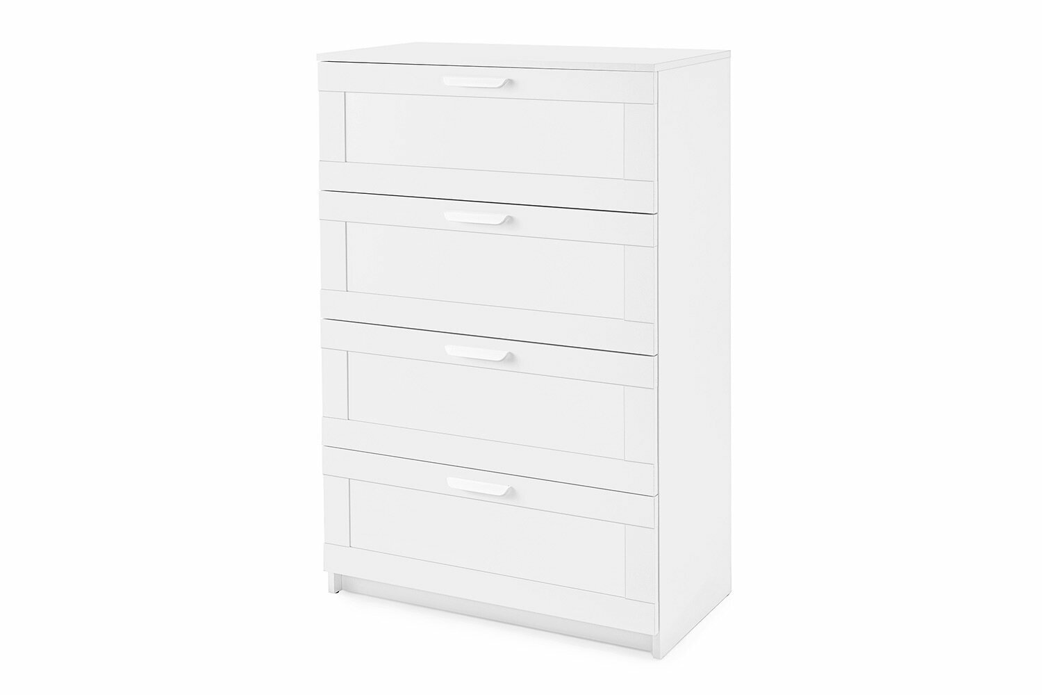 Комод напольный Скаген, 78х122,1х42,2 см, универсальный, 4 ящика, матовый фасад, ЛДСП/МДФ, цвет белый