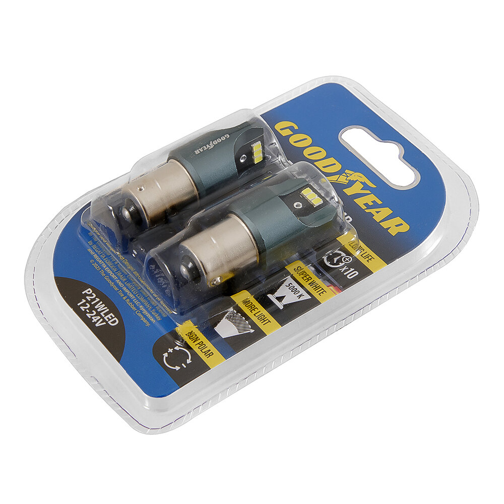 Лампа светодиодная GOODYEAR 12-24V P21WLED 3W 2 шт GY012021