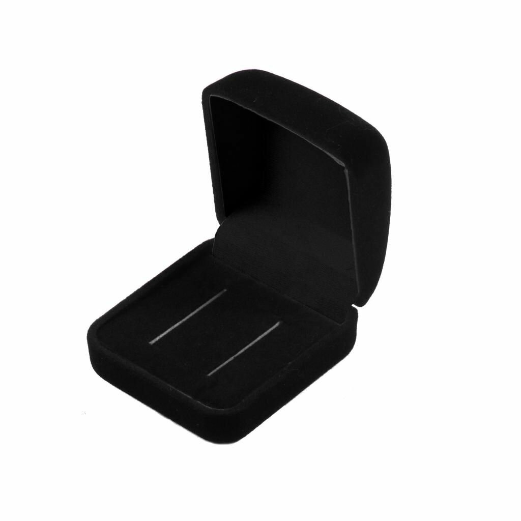 Шкатулка, Шкатулка для ювелирных украшений с флокированным кольцом-Черная-Двойное кольцо 2