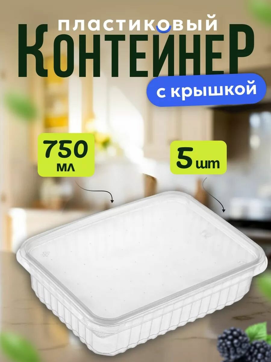 Контейнер универсальный 750 мл, прозрачный