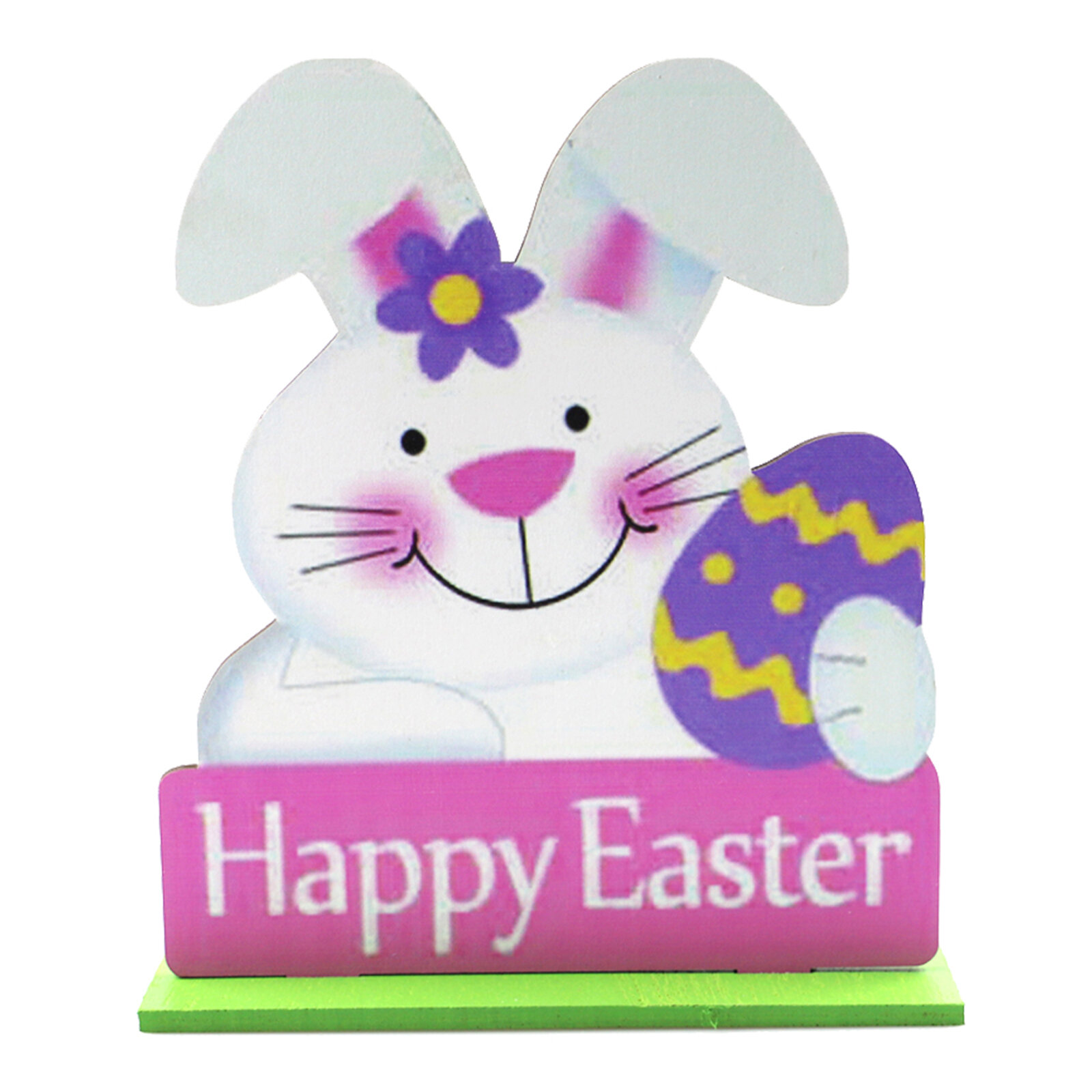 Аксессуар для Пасхи, Весенний многоярусный декор подноса Пасхальный Кролик Цыпленок Тюльпан Корзина с яйцами Деревянная вывеска на обеденном столе Деревенские принадлежности для праздничных вечеринок