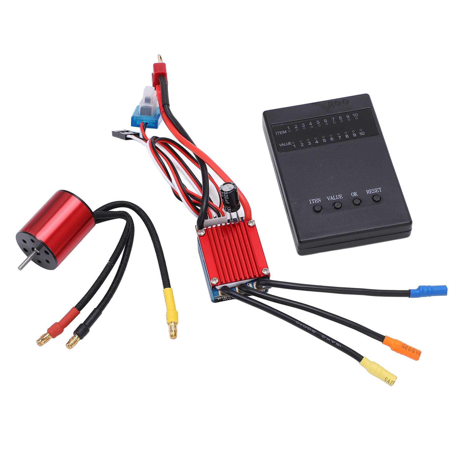 Комплект мотора 2430 7200KV Brushless с ESC 25A и картой программирования для RC автомобилей 1/16 и 1/8