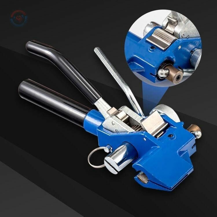 Инструмент для натяжения стальной ленты на опорах с храповым механизмом и встроенным ножом для обрезки до 20 мм