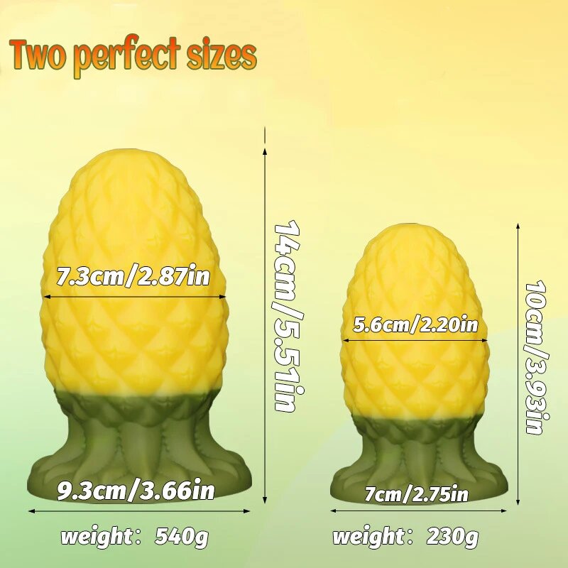 Ананас инопланетянин, огромная анальная пробка, мягкая силиконовая большая анальная пробка, S